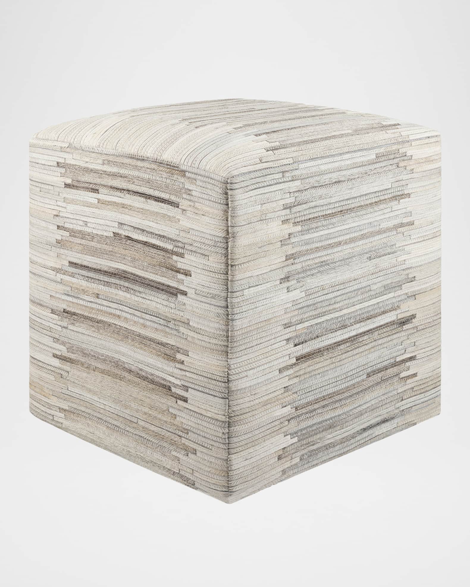 Surya Zander Hair on Hide Pouf | Neiman Marcus