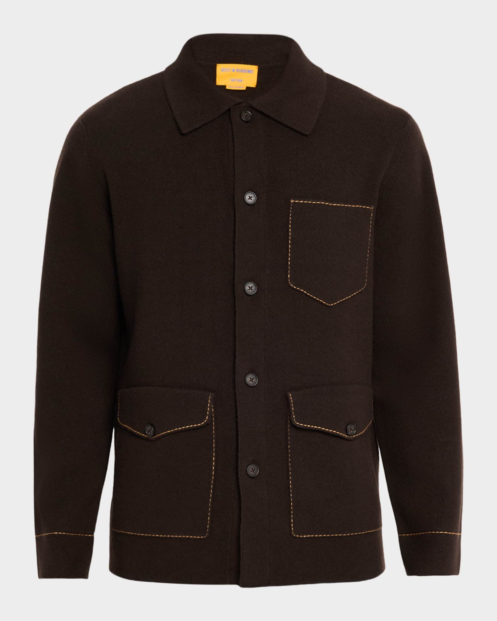 Guest in Residence Men's Cashmere Topstitch Work Jacket | Neiman Marcus