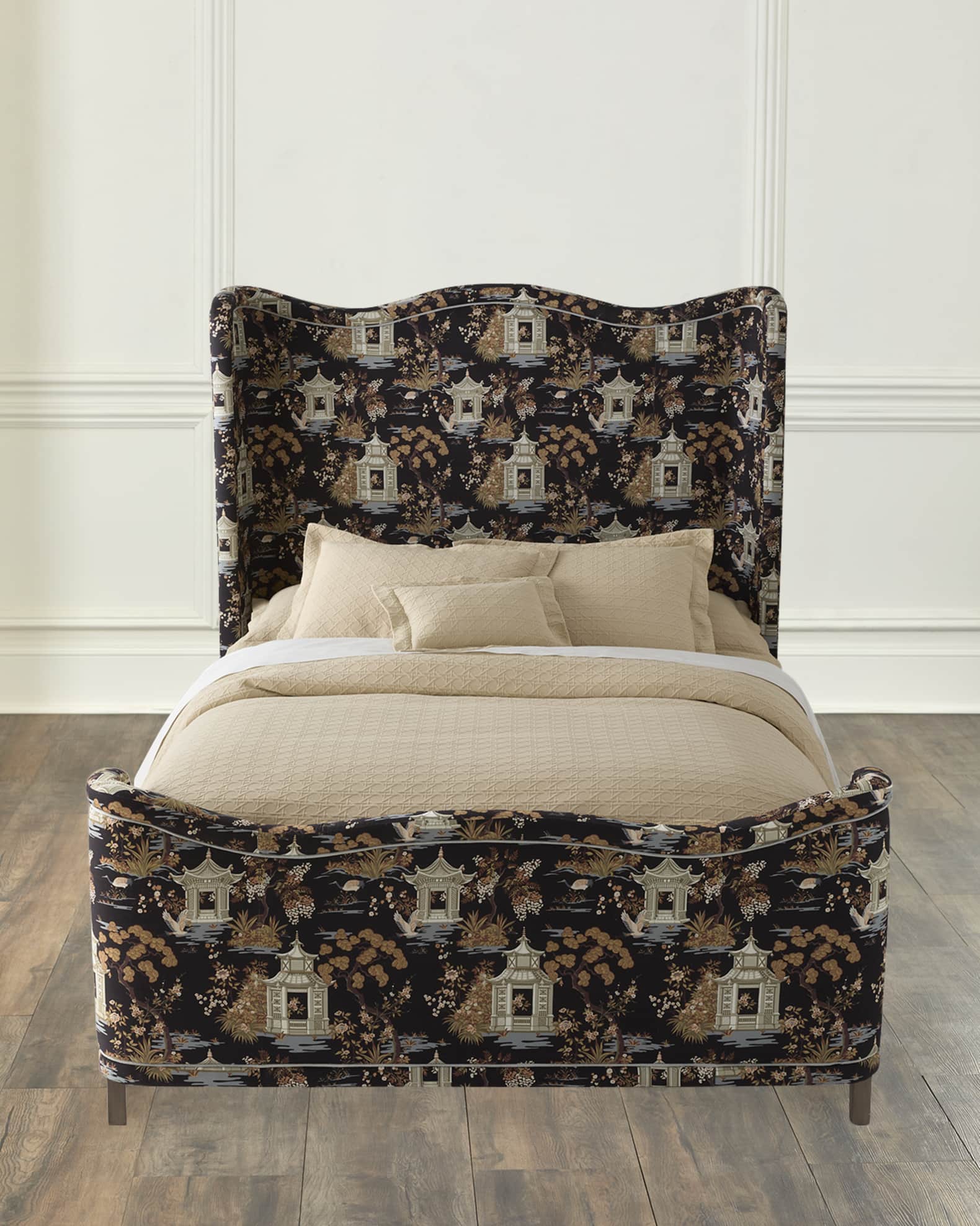 Kingston Wingback Queen Bed | Neiman Marcus