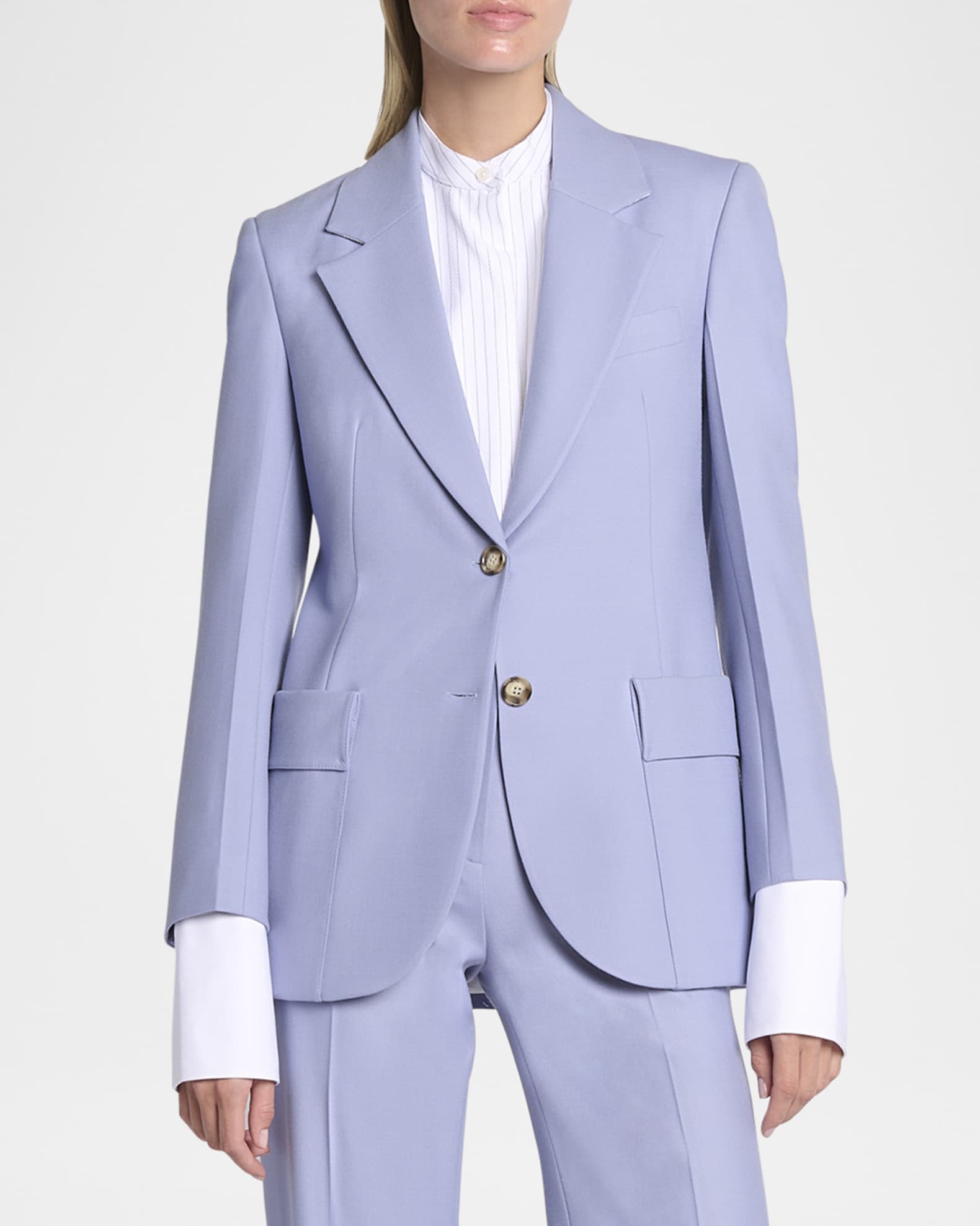 Victoria Beckham Wool Patch Pocket Jacket | Neiman Marcus