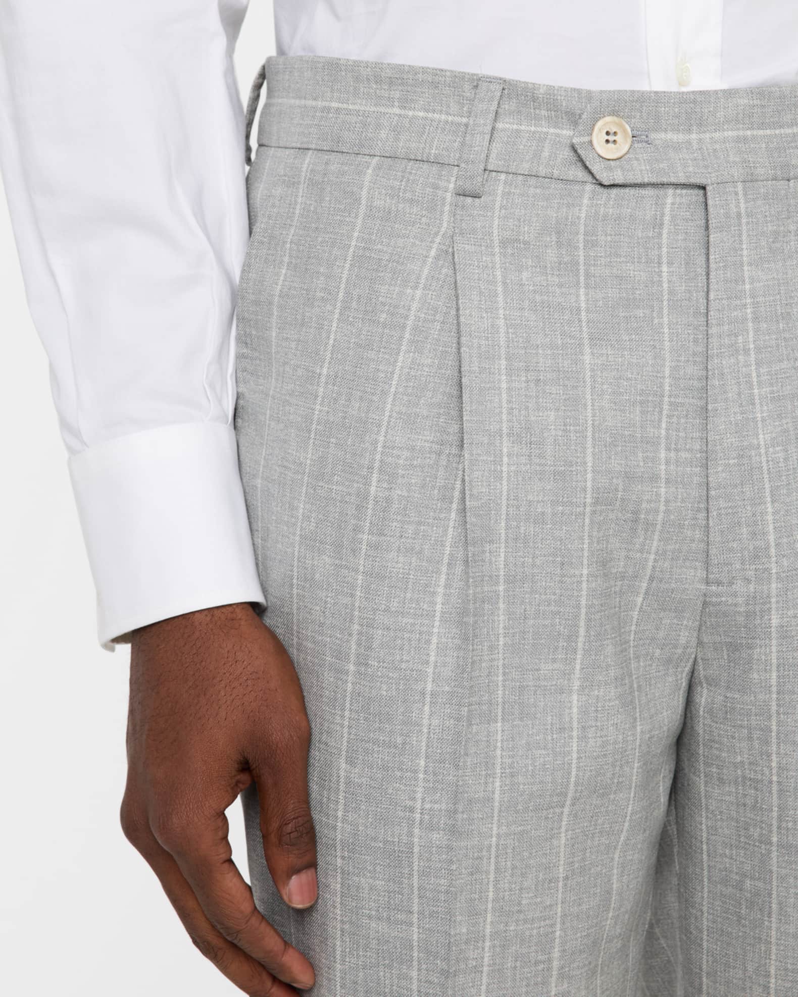 Brunello Cucinelli Men's Wool Chalk Stripe Two-Piece Suit | Neiman Marcus