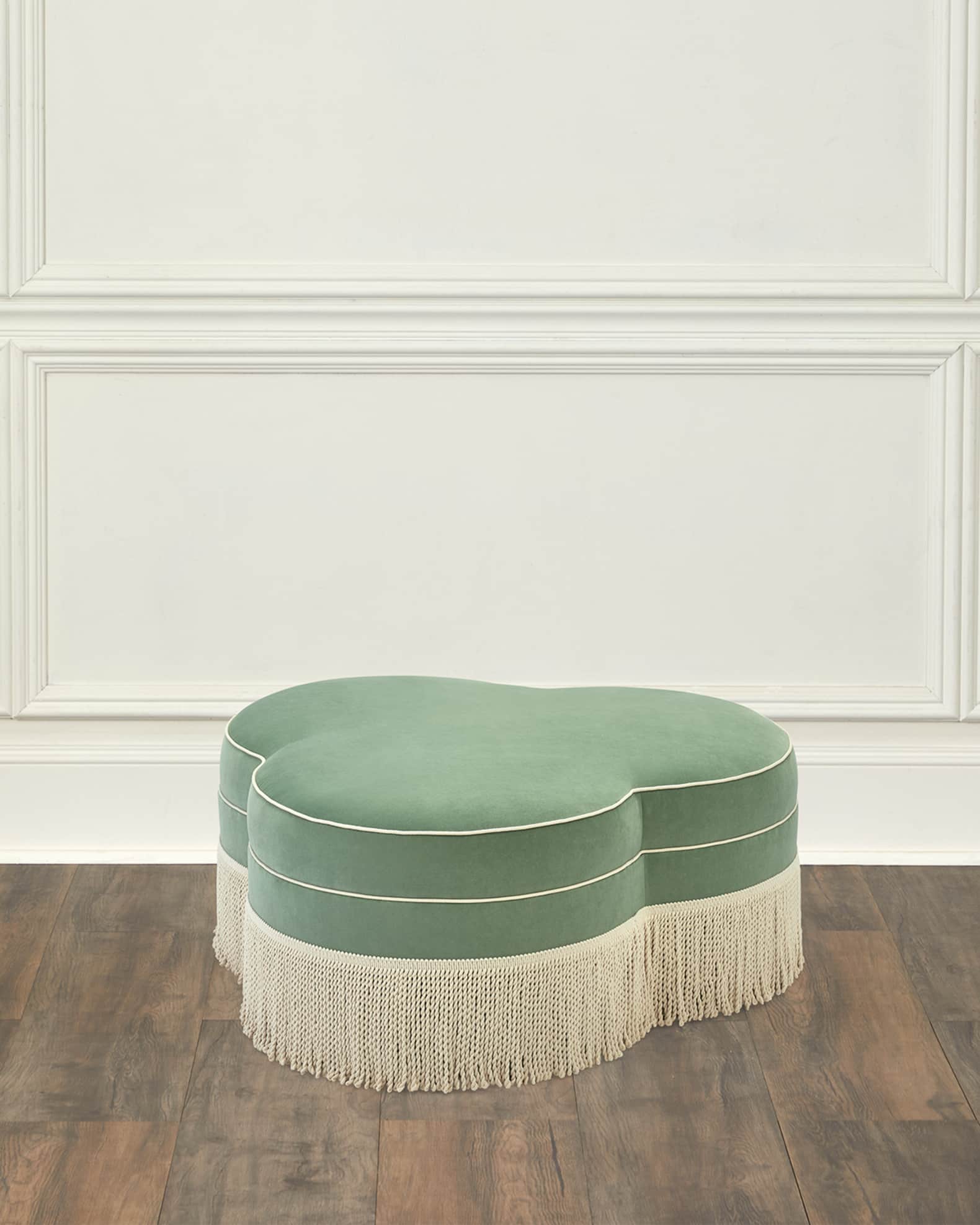 Massoud Leona Fringed Ottoman | Neiman Marcus