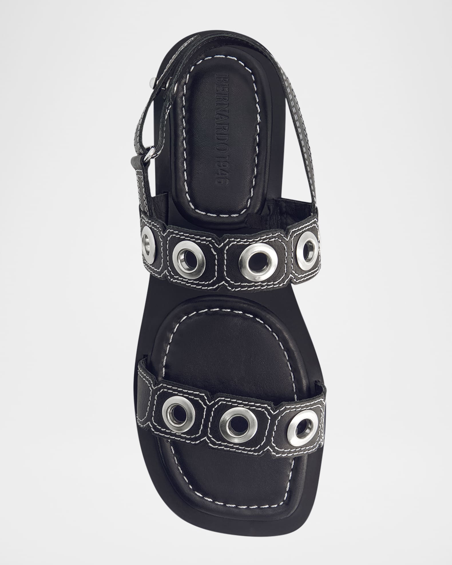 Bernardo 1946 Acro Leather Flat Slingback Sandals | Neiman Marcus