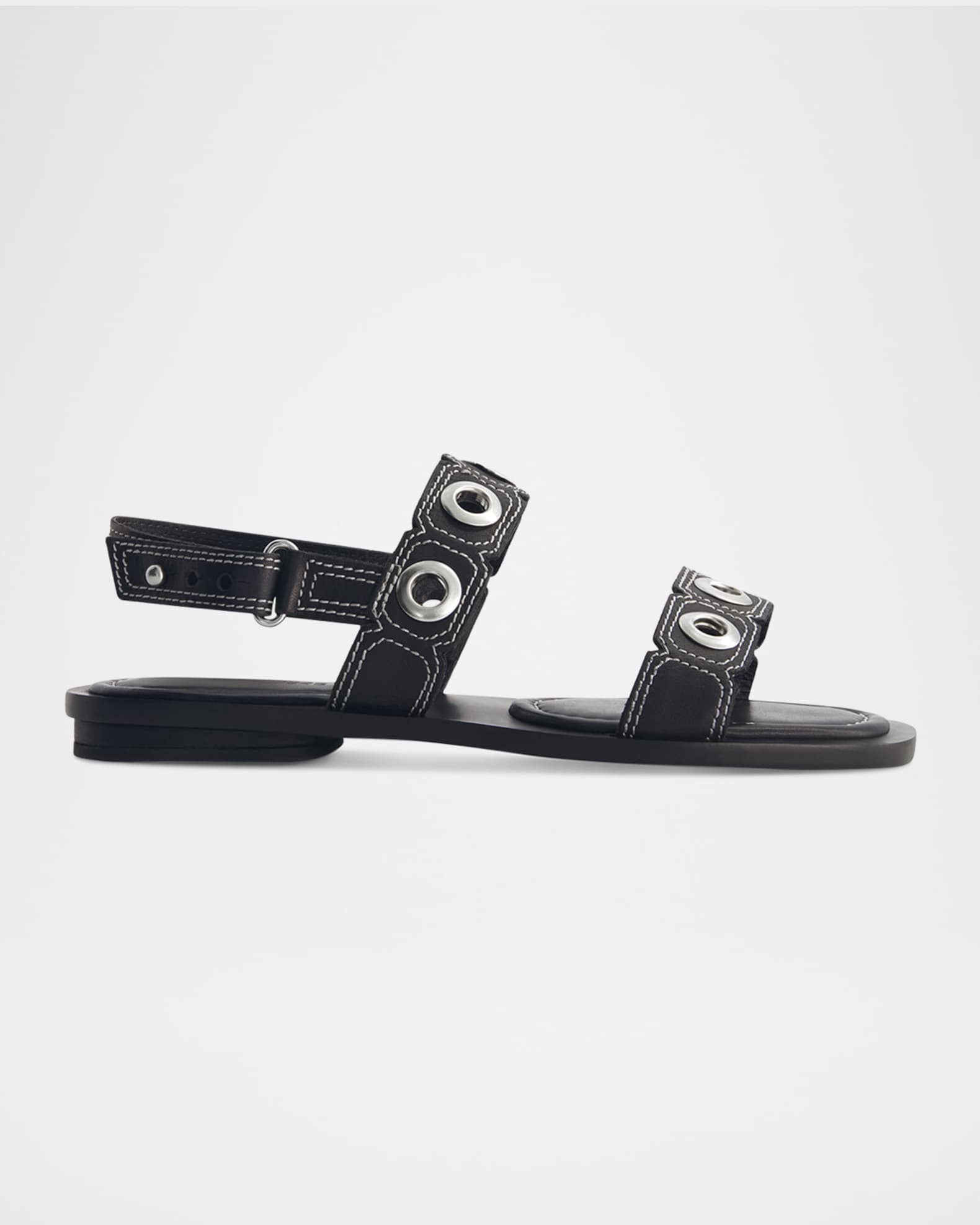 Bernardo 1946 Acro Leather Flat Slingback Sandals | Neiman Marcus