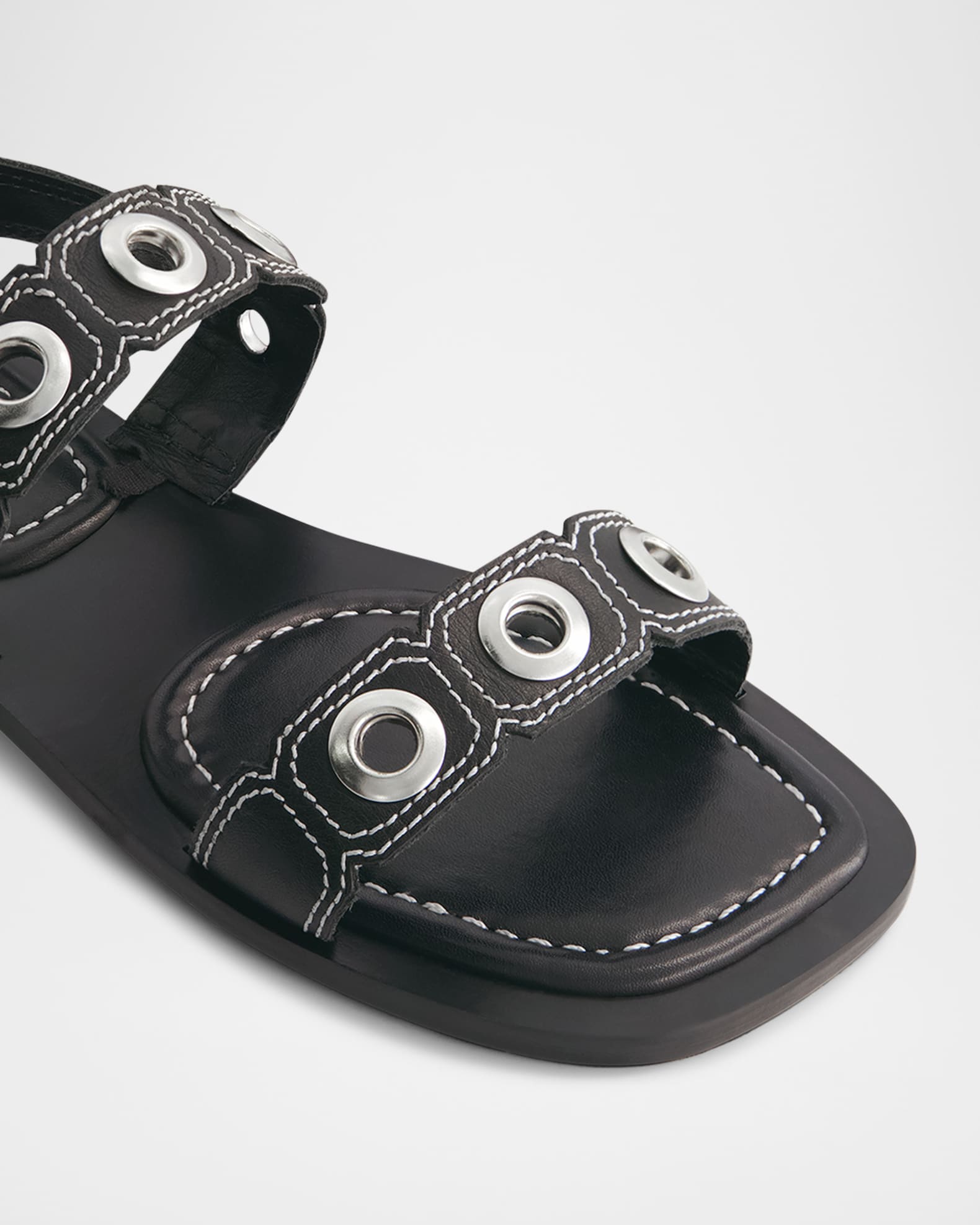 Bernardo 1946 Acro Leather Flat Slingback Sandals | Neiman Marcus