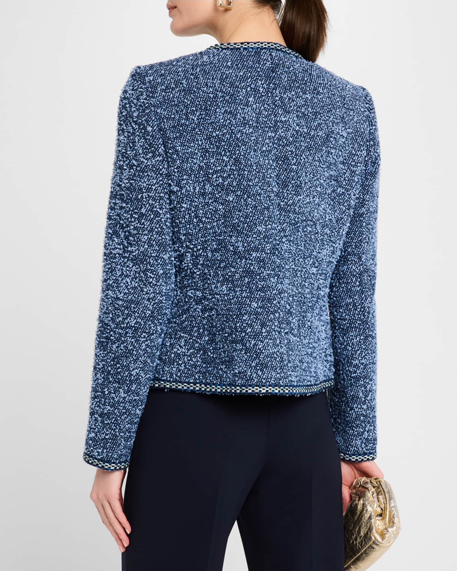 Elie Tahari The Dionne Chain-Button Tweed Jacket | Neiman Marcus
