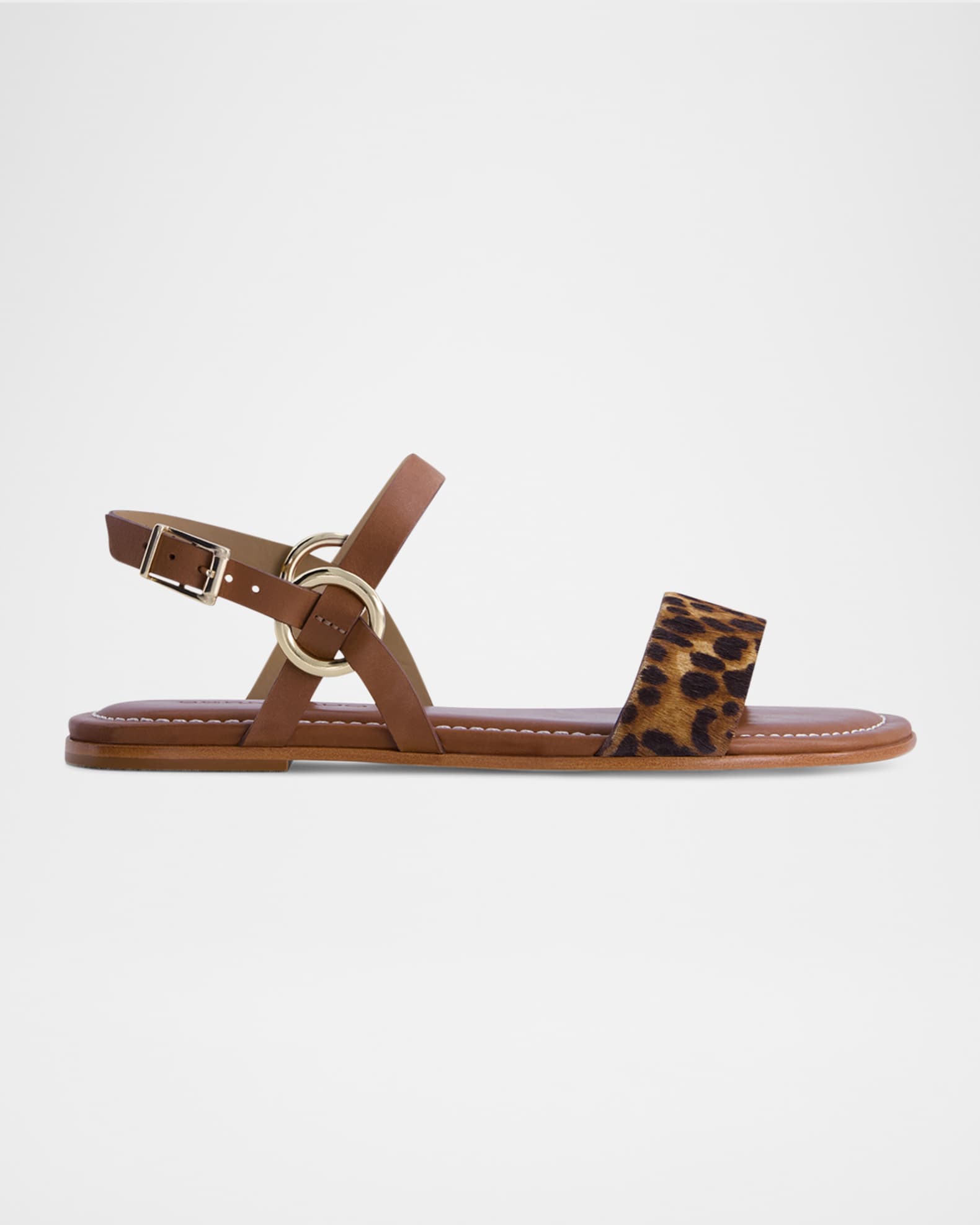 Bernardo Henre Leopard Flat Slingback Sandals | Neiman Marcus