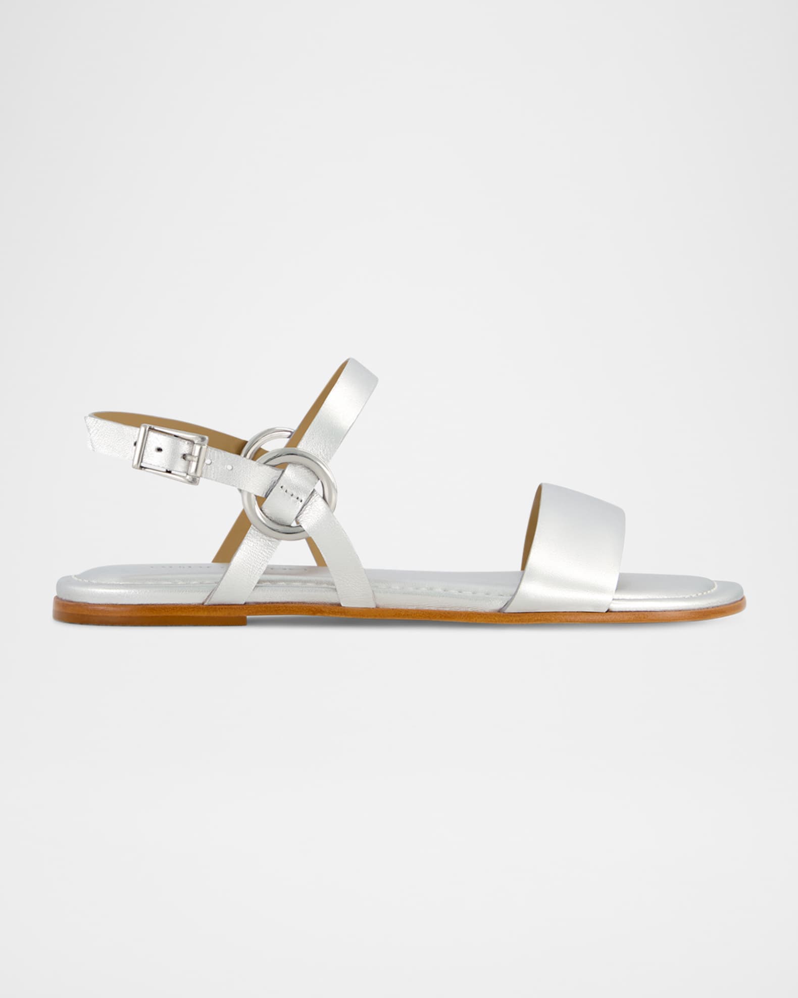 Bernardo Henre Metallic Flat Slingback Sandals | Neiman Marcus