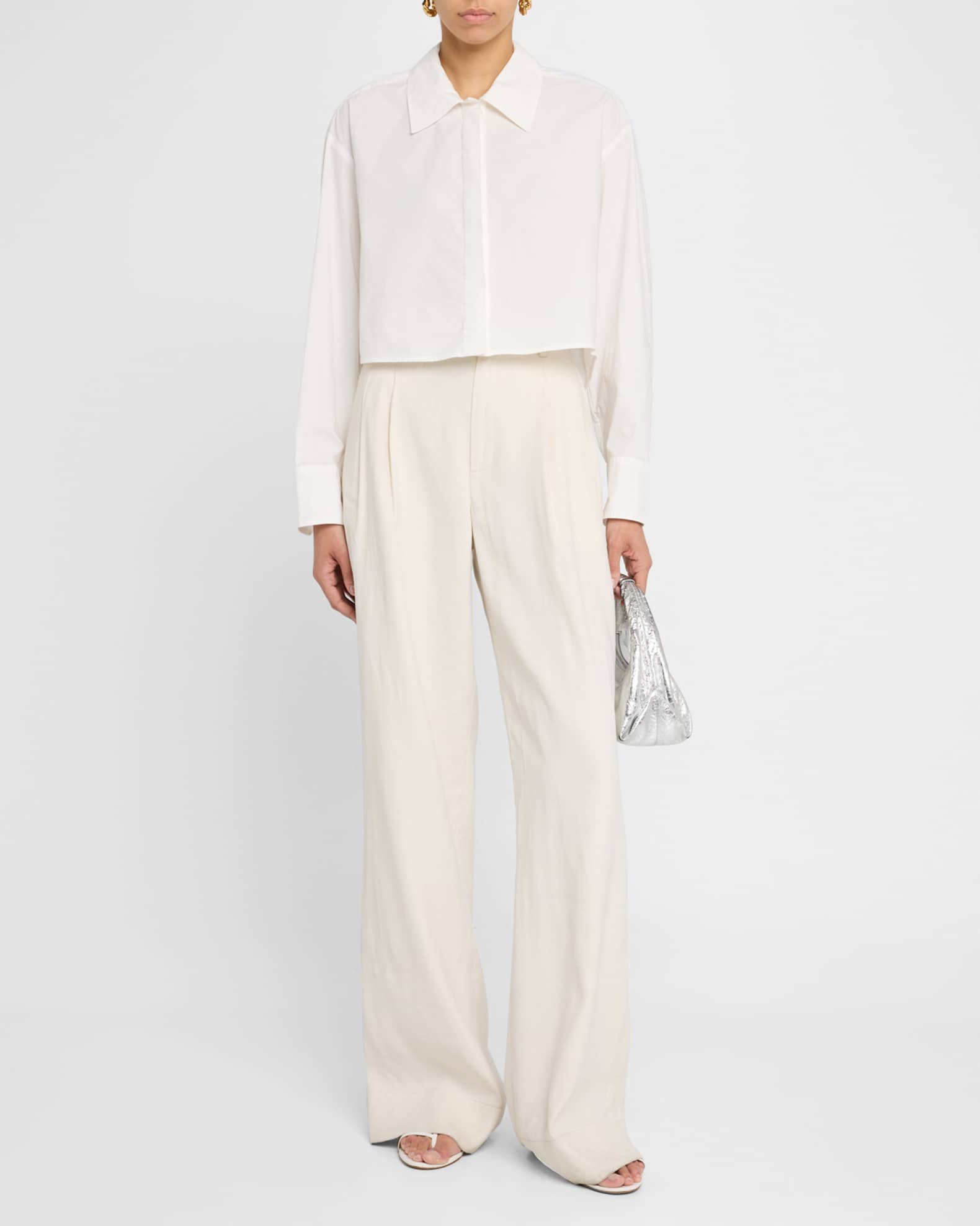 A.L.C. Maude Cropped Button-Front Top | Neiman Marcus