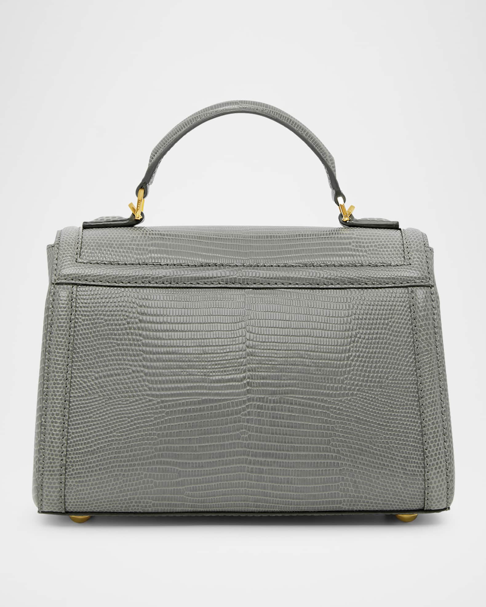 DeMellier The Paris Lizard-Embossed Leather Top-Handle Bag | Neiman Marcus