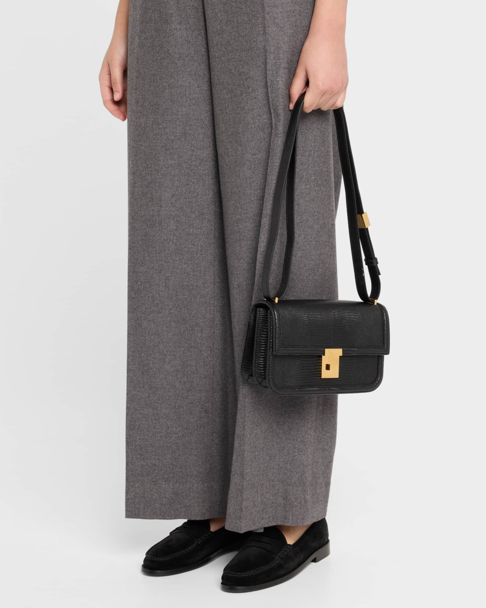 DeMellier The Paris Croc-Effect Leather Crossbody Bag | Neiman Marcus