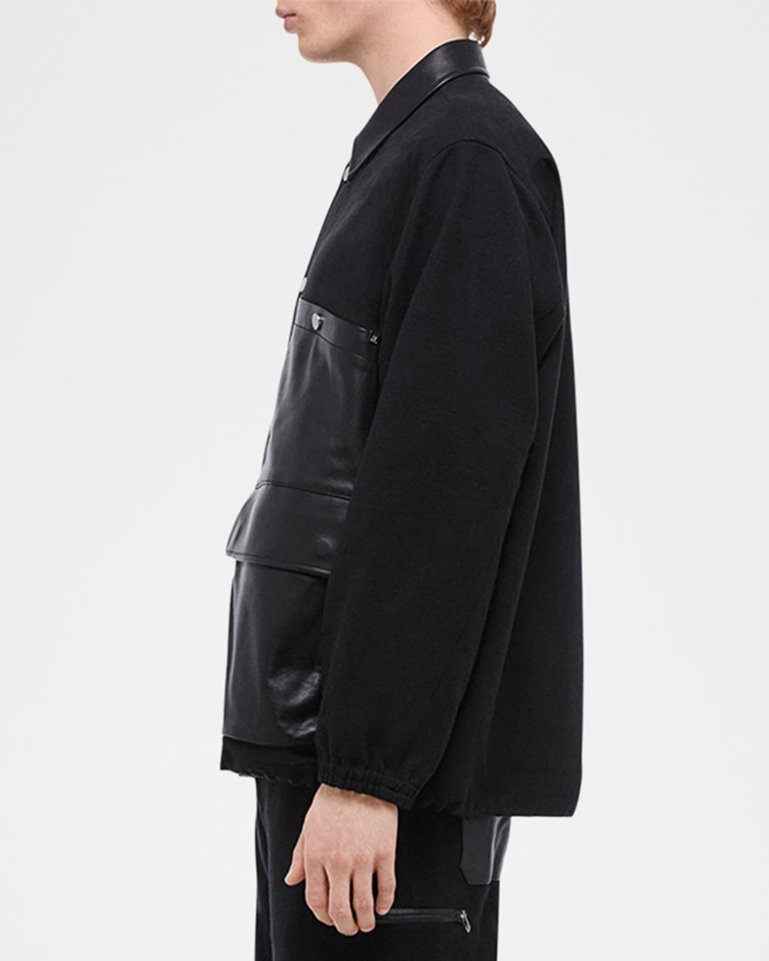 Helmut Lang Men's Cotton and Leather Hunting Jacket | Neiman Marcus