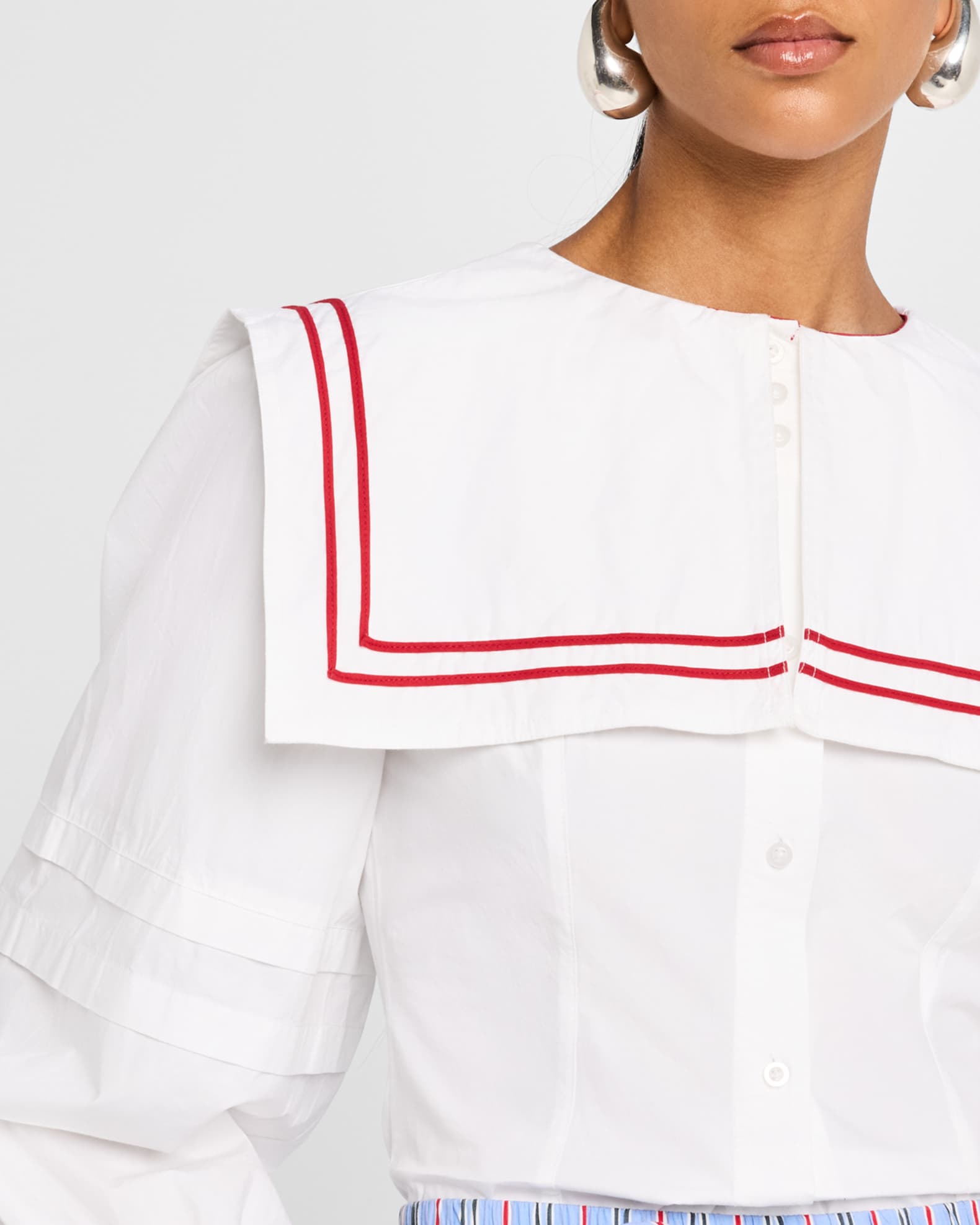 Damson Madder Elise Long-Sleeve Sailor Blouse | Neiman Marcus