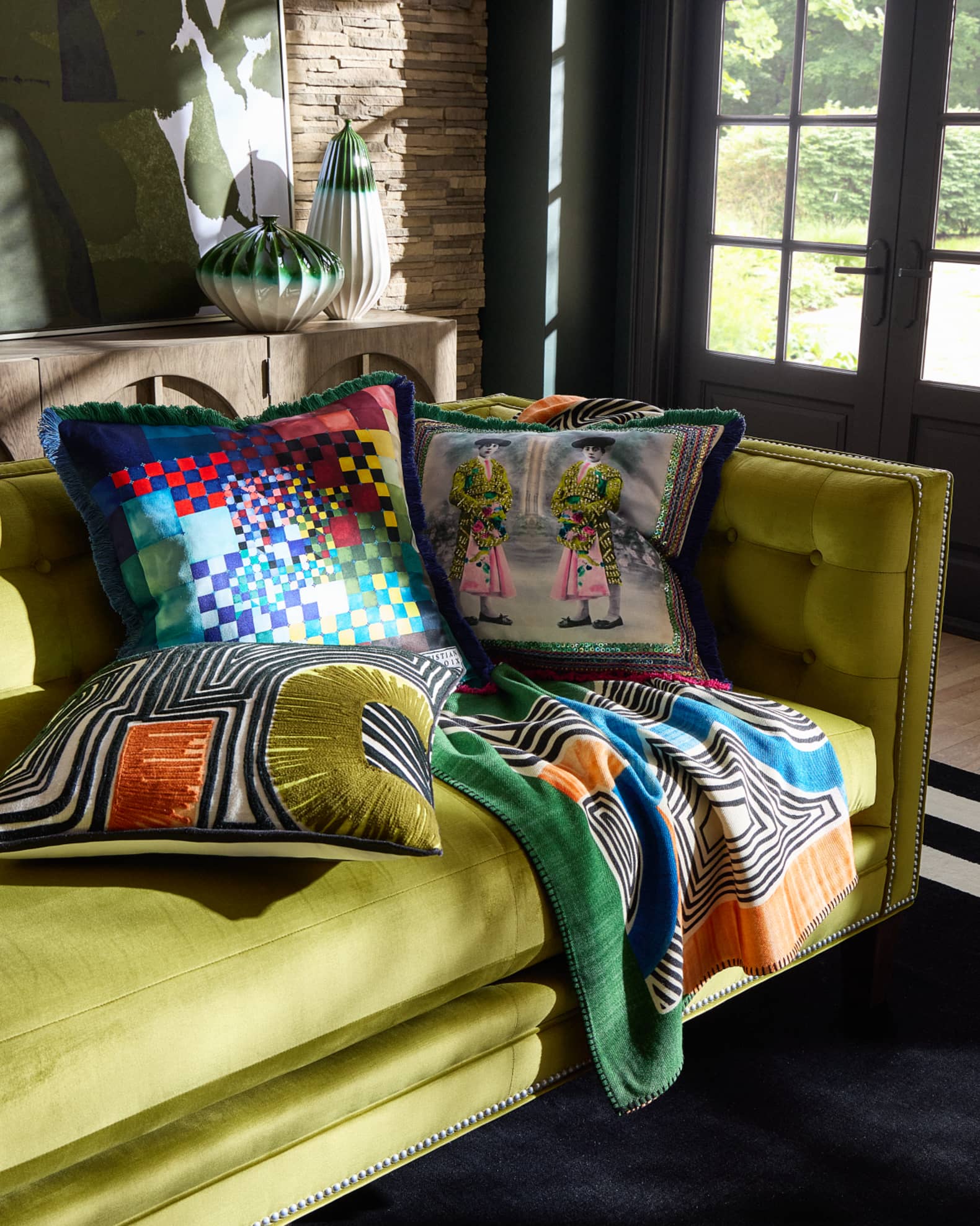 Christian Lacroix En Allant Aux Baux Merino Wool Throw, 51" x 71 ...