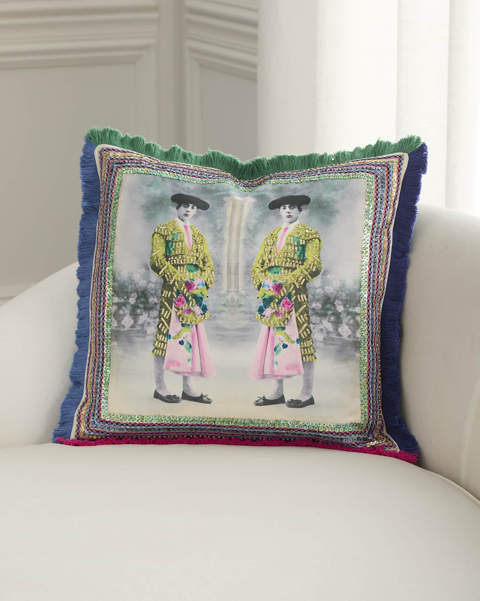 Christian Lacroix Torero Twins Decorative Pillow, 20" Square | Neiman ...