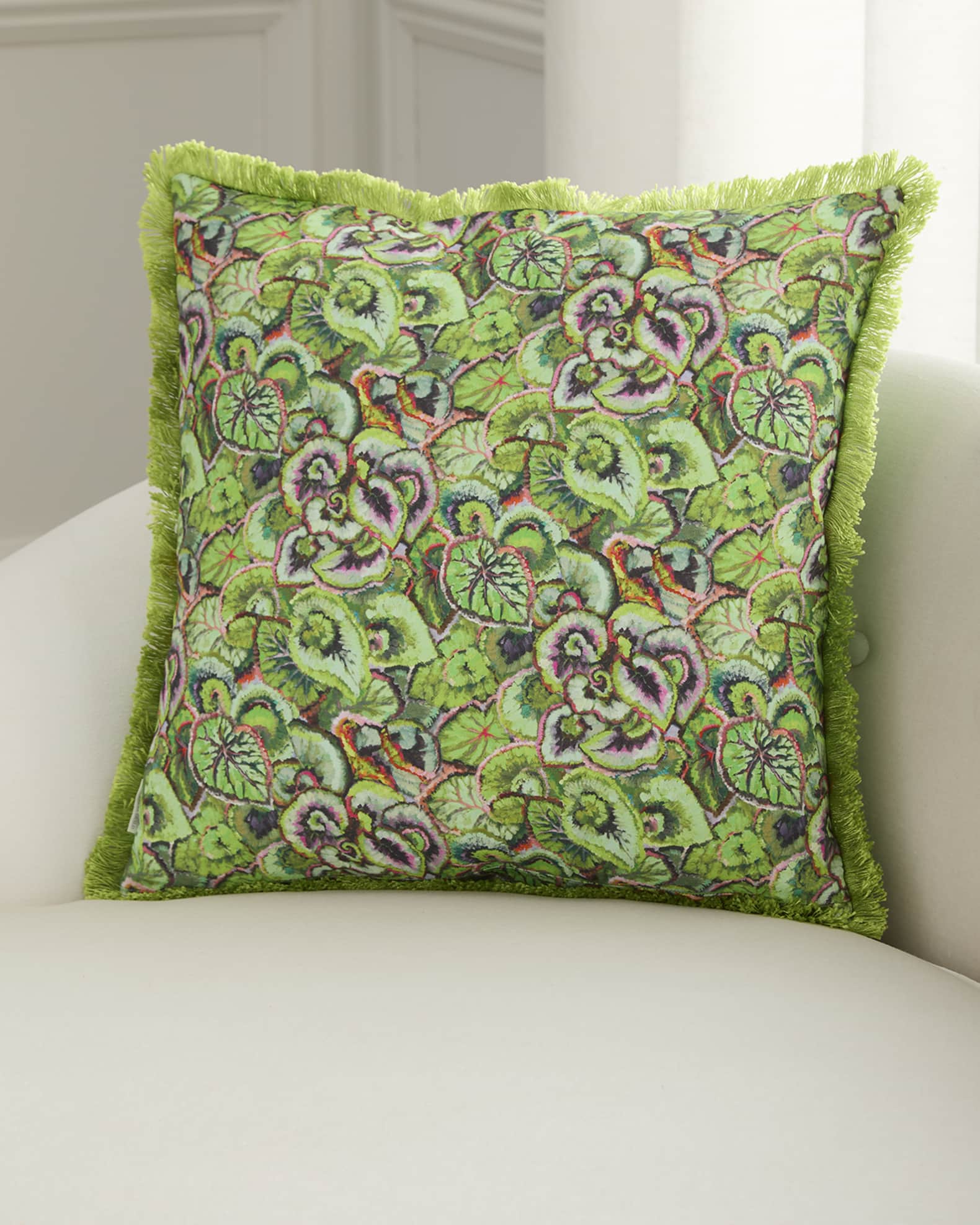 Designers Guild Leaf Glaze Decorative Pillow, 20" Square | Neiman Marcus