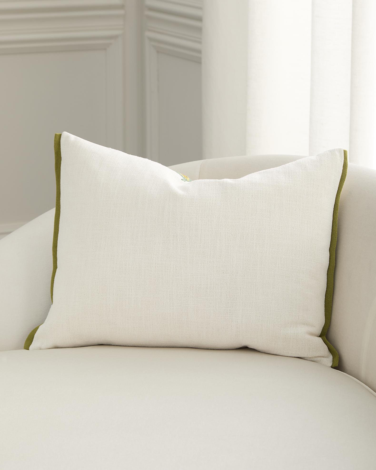 Designers Guild Foglia Embroidered Decorative Pillow, 18" x 24 ...