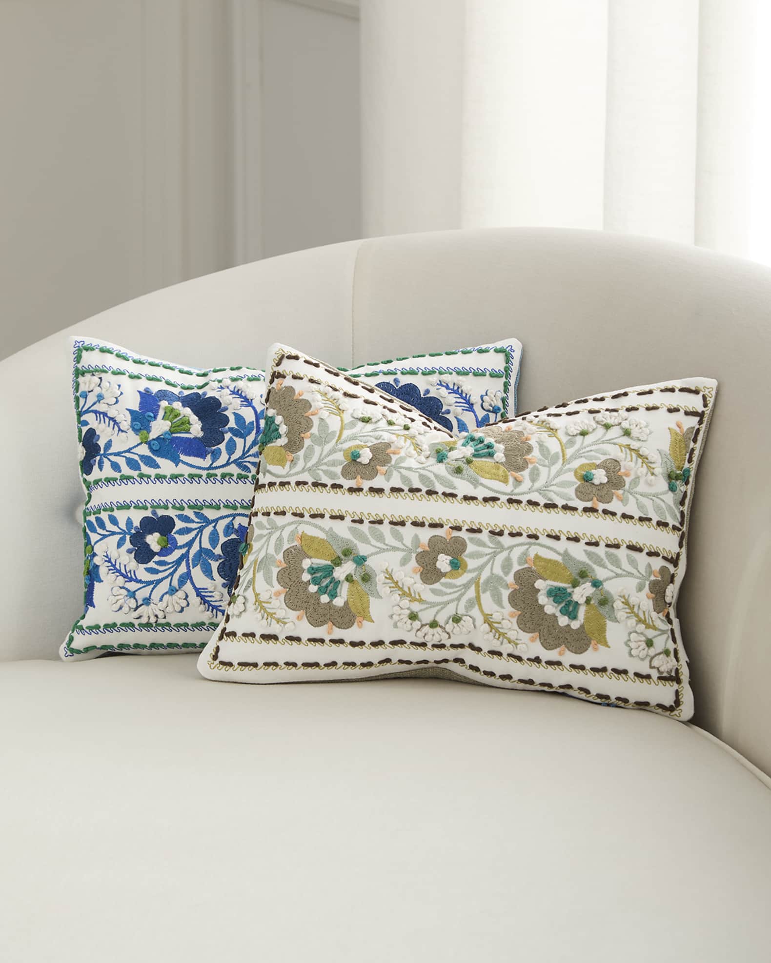 Designers Guild Enamel Flower Decorative Pillow, 12" x 16" | Neiman Marcus