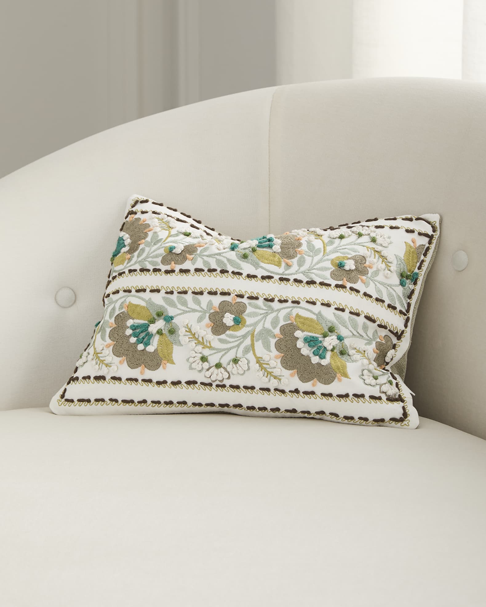 Designers Guild Enamel Flower Decorative Pillow, 12" x 16" | Neiman Marcus