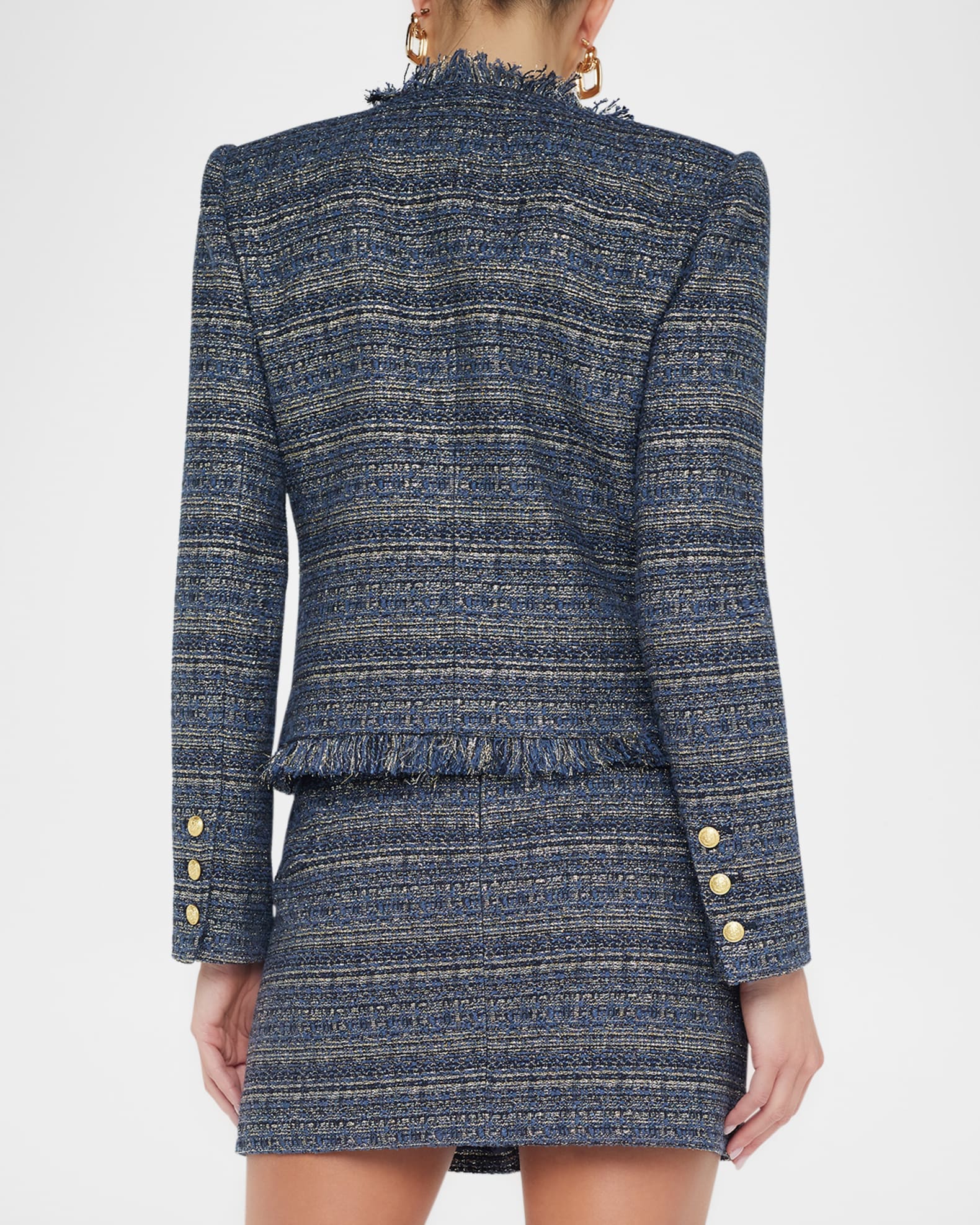 L'Agence Angelina Metallic Tweed Jacket | Neiman Marcus
