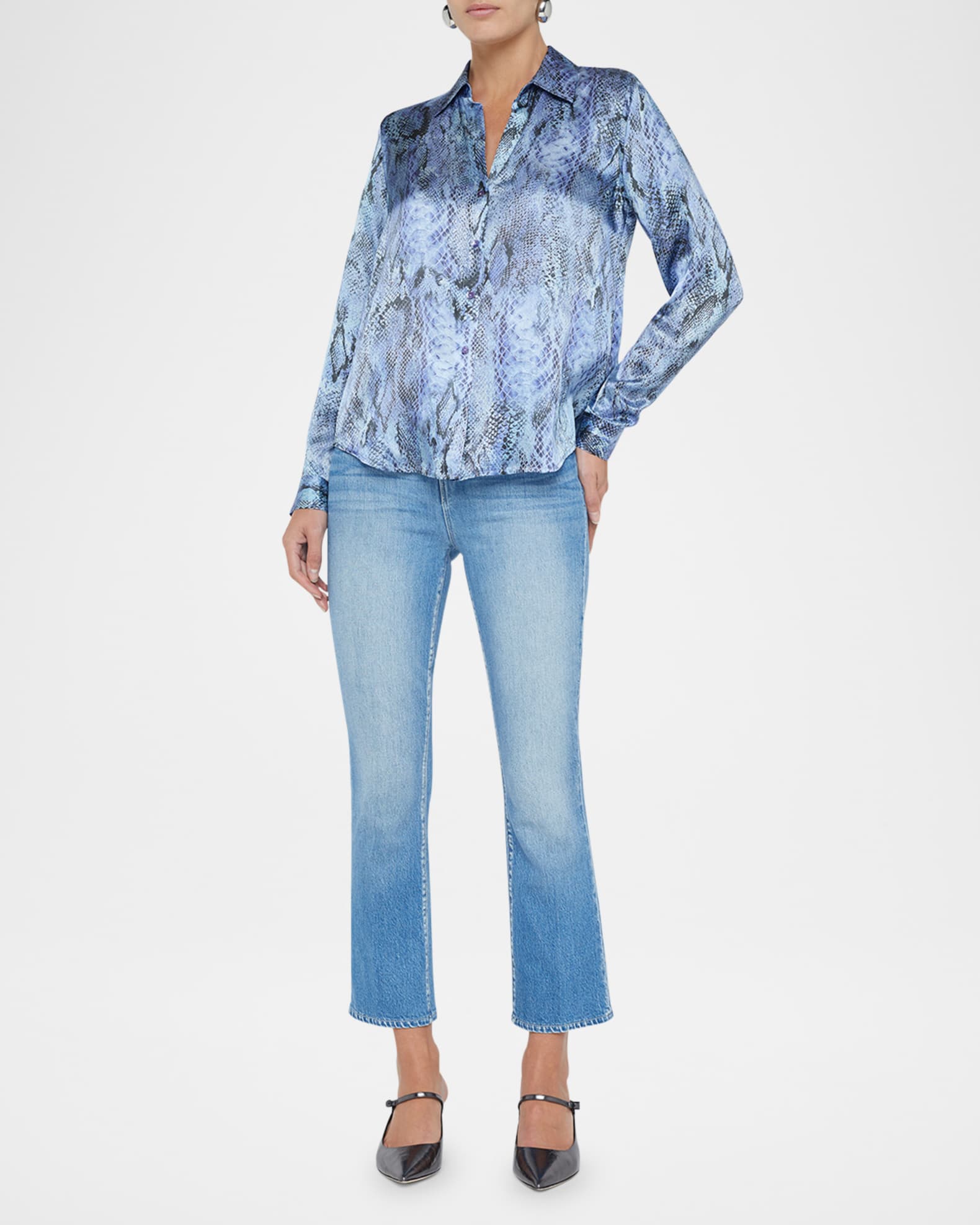 L'Agence Tyler Snake Silk Blouse | Neiman Marcus