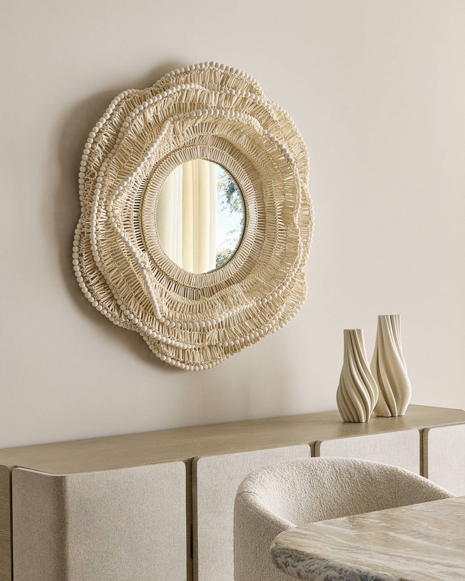 Neiman Marcus Layered Beaded Mirror | Neiman Marcus