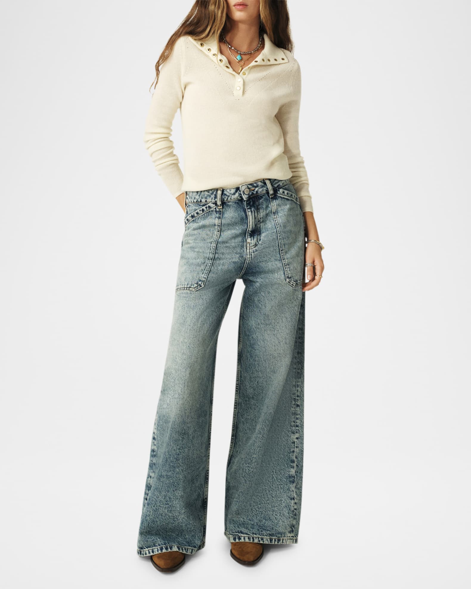 ba&sh Mellou Wide-Leg Jeans | Neiman Marcus