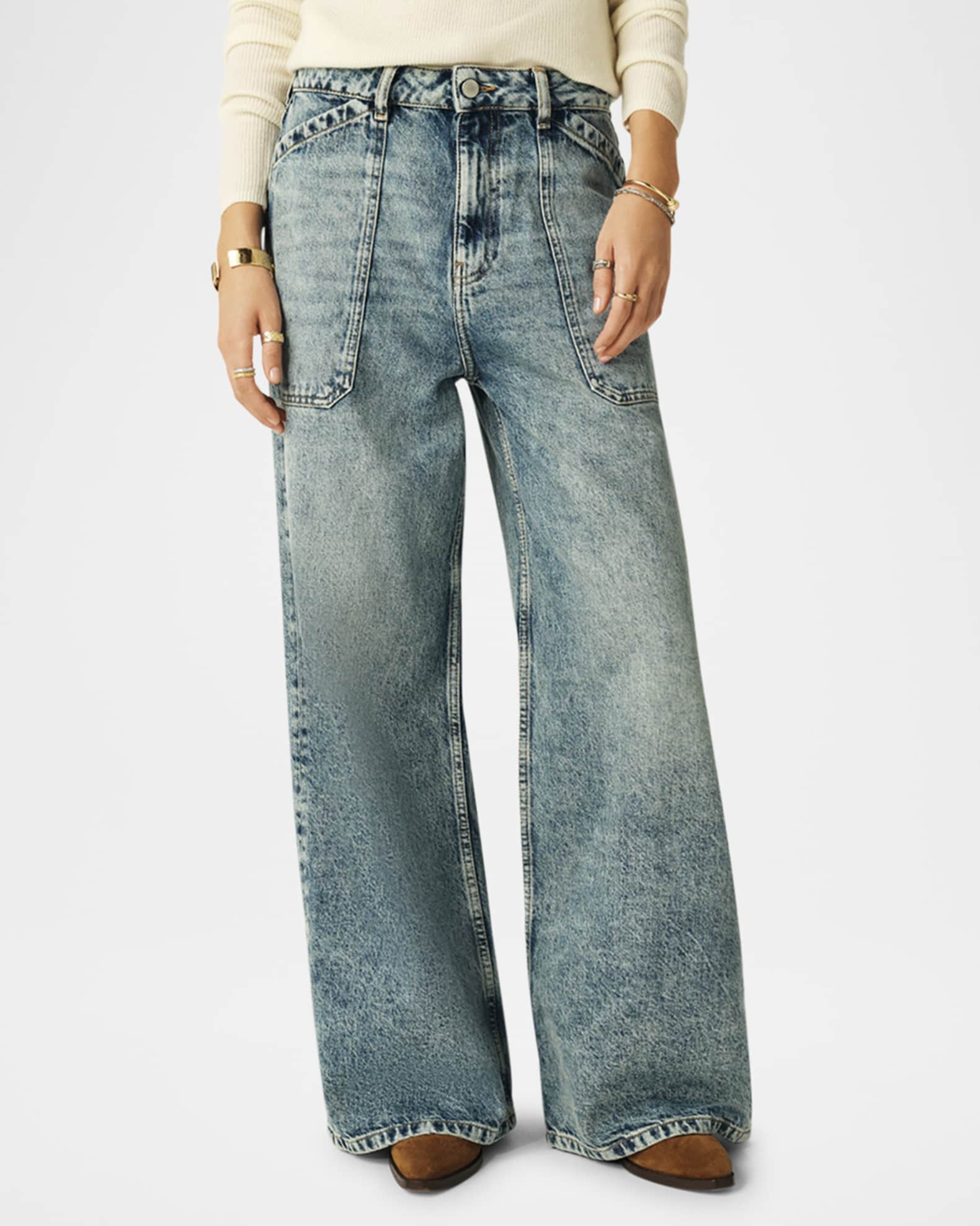 ba&sh Mellou Wide-Leg Jeans | Neiman Marcus