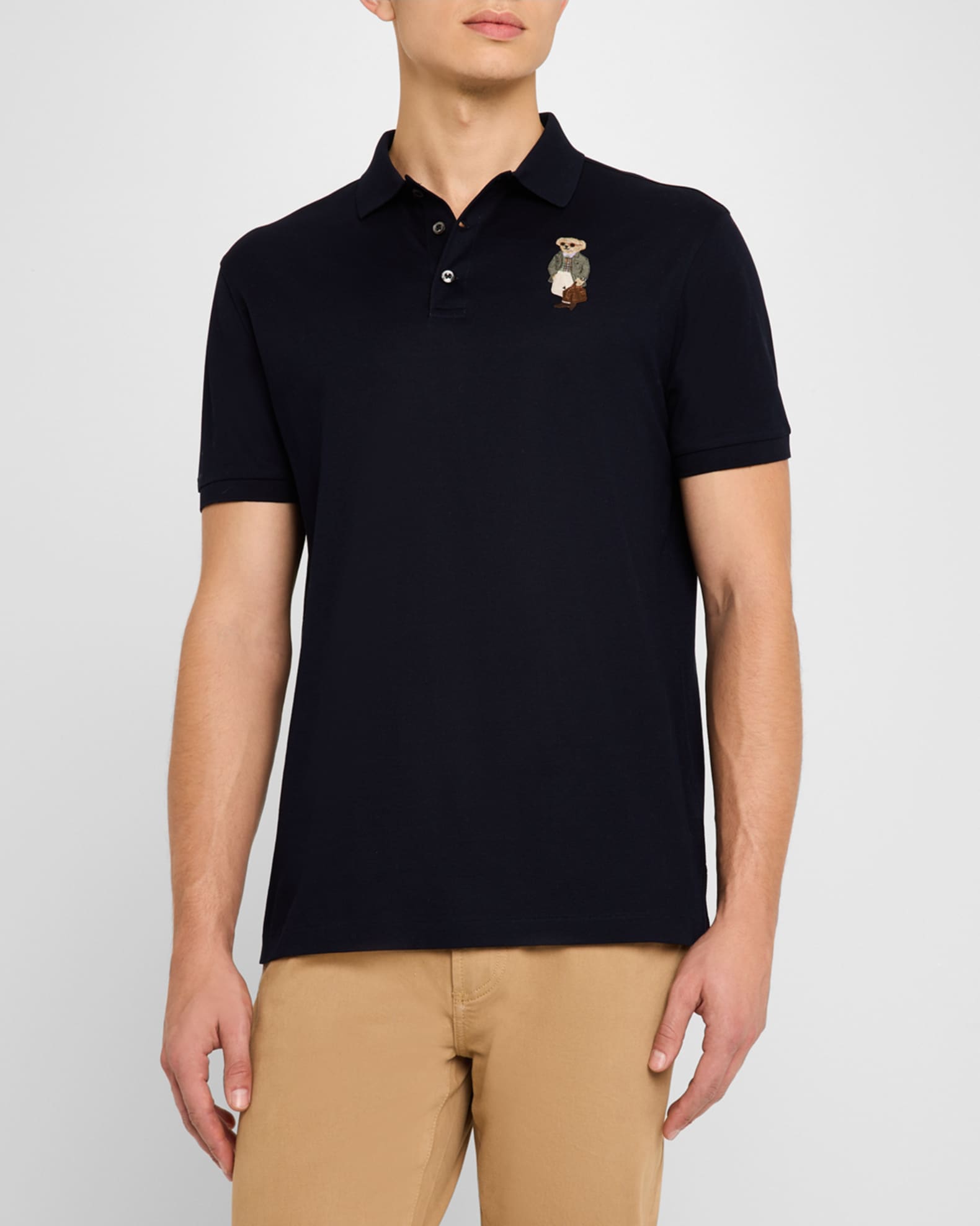 Ralph Lauren Purple Label Men's Custom Slim Bear Polo Shirt | Neiman Marcus