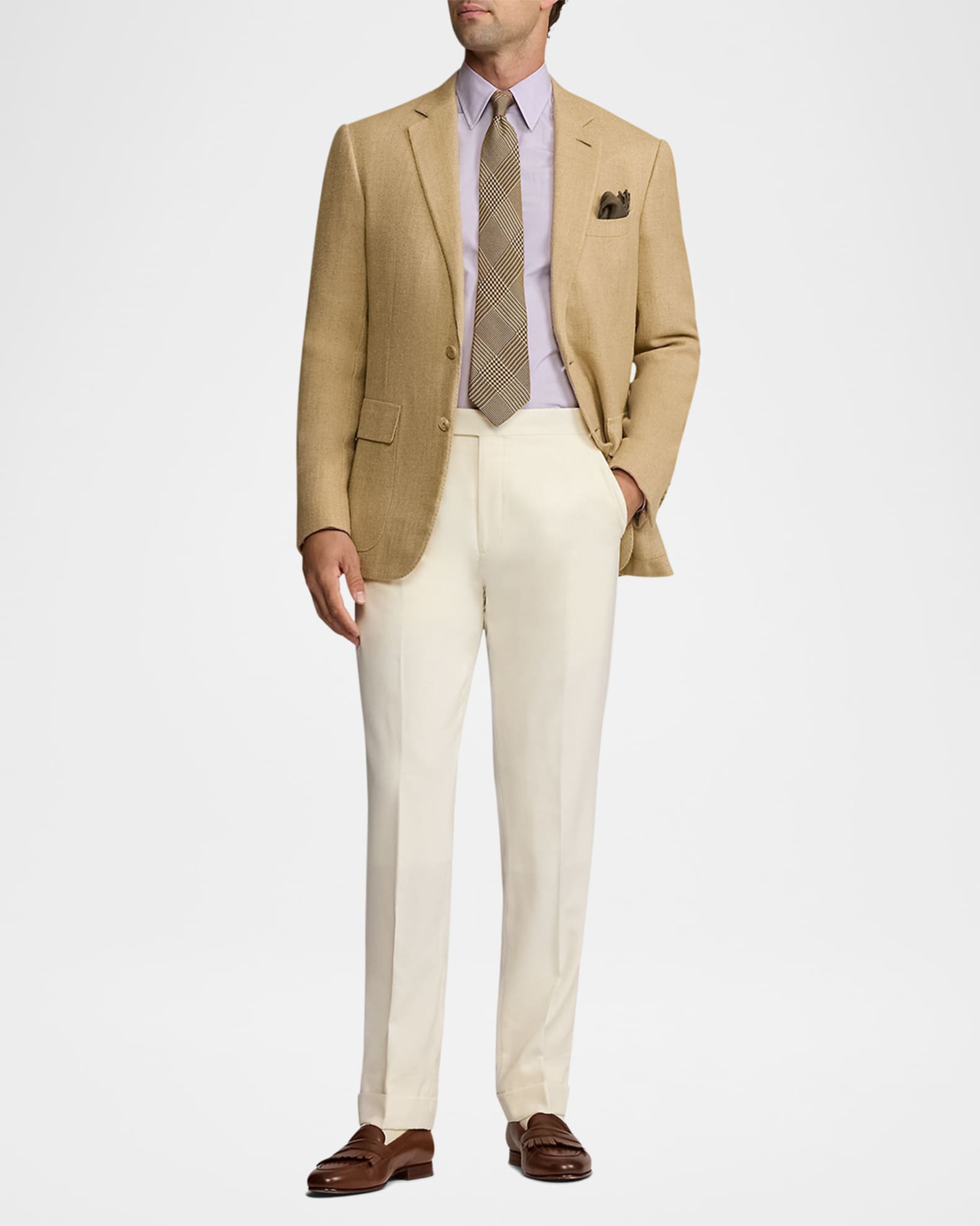 Ralph Lauren Purple Label Men's Glen Plaid Cashmere-Silk Tie | Neiman ...