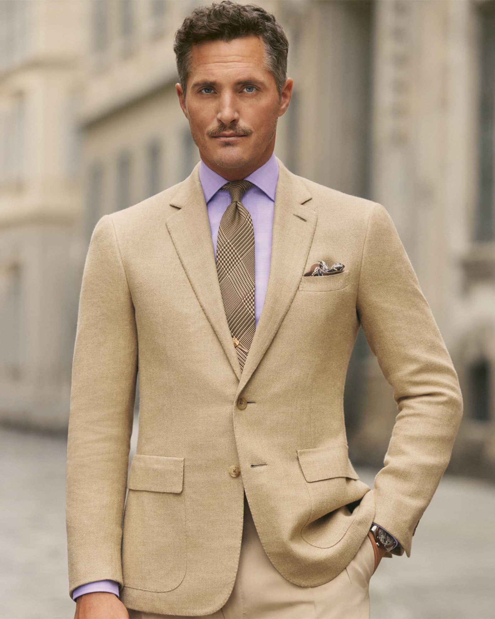 Ralph Lauren Purple Label Men's Glen Plaid Cashmere-Silk Tie | Neiman ...