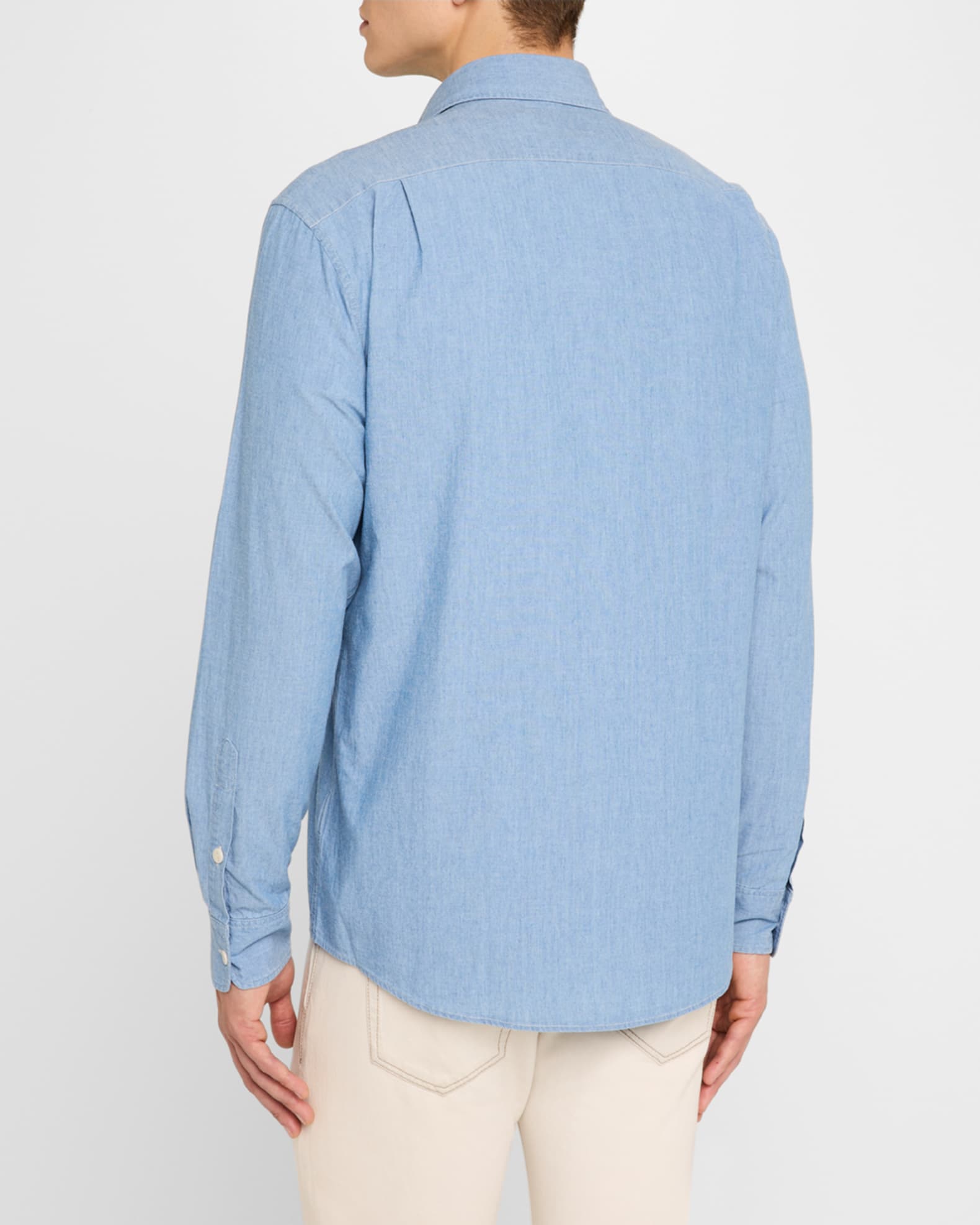 Ralph Lauren Purple Label Men's Washed Chambray Sport Shirt | Neiman Marcus