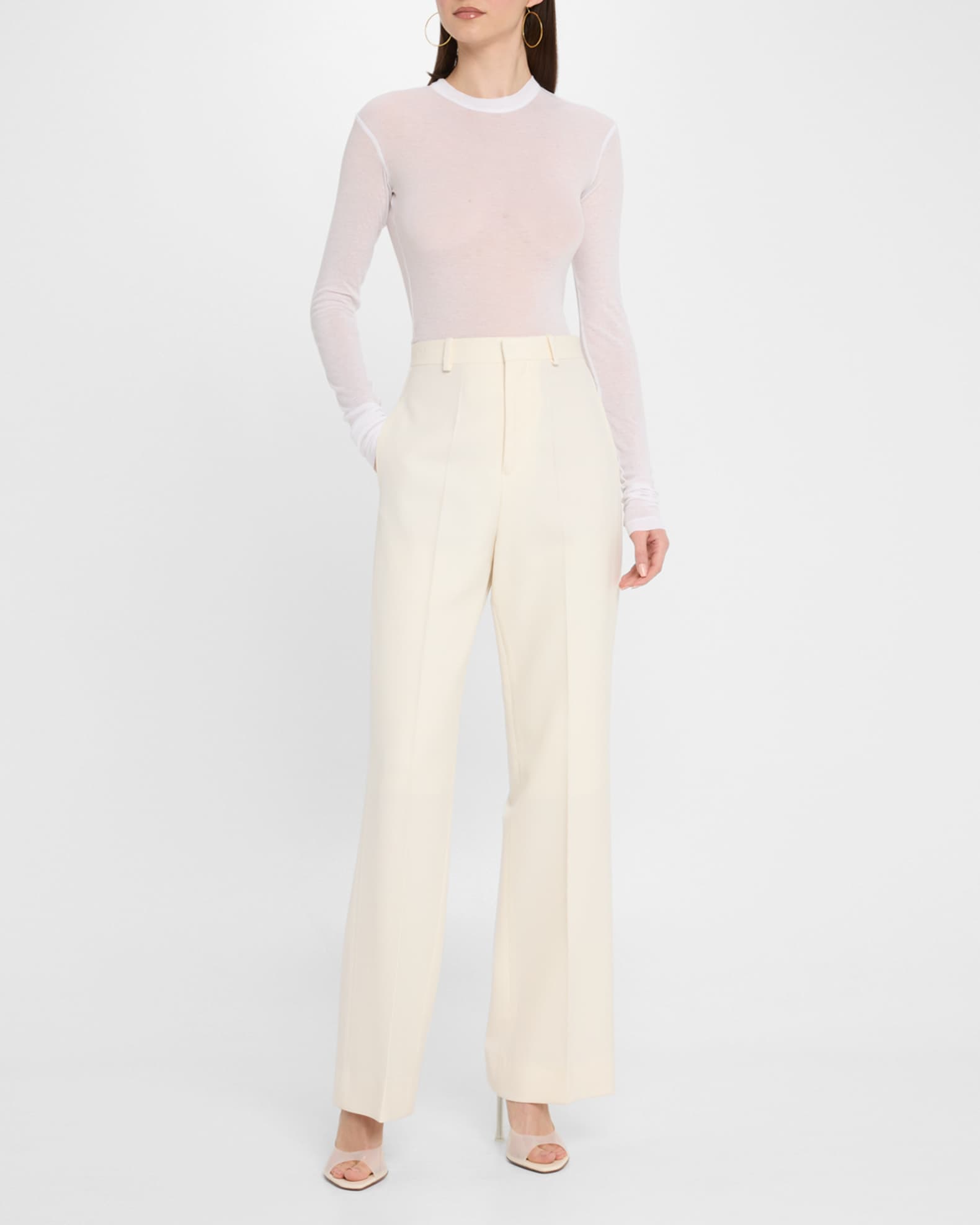 BITE Studios Long-Sleeve Sheer Jersey T-Shirt | Neiman Marcus