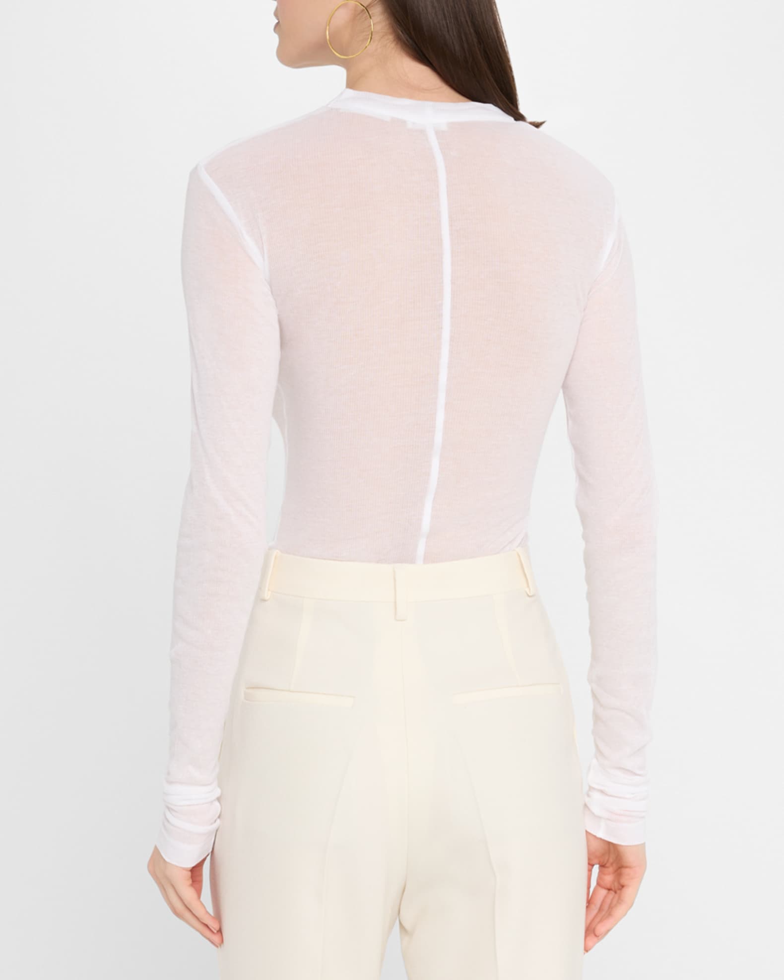 BITE Studios Long-Sleeve Sheer Jersey T-Shirt | Neiman Marcus