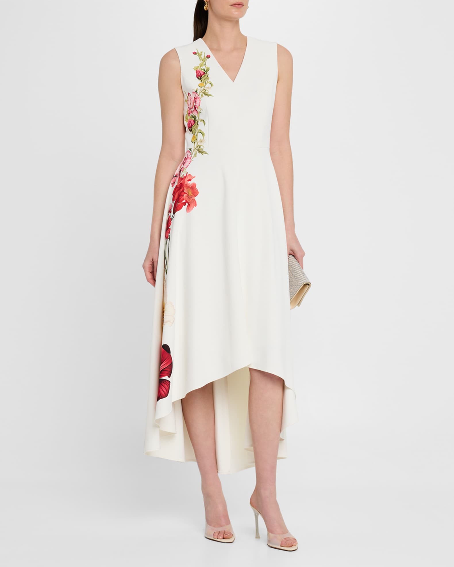 Rickie Freeman for Teri Jon Sleeveless High-Low Crepe Maxi Dress ...