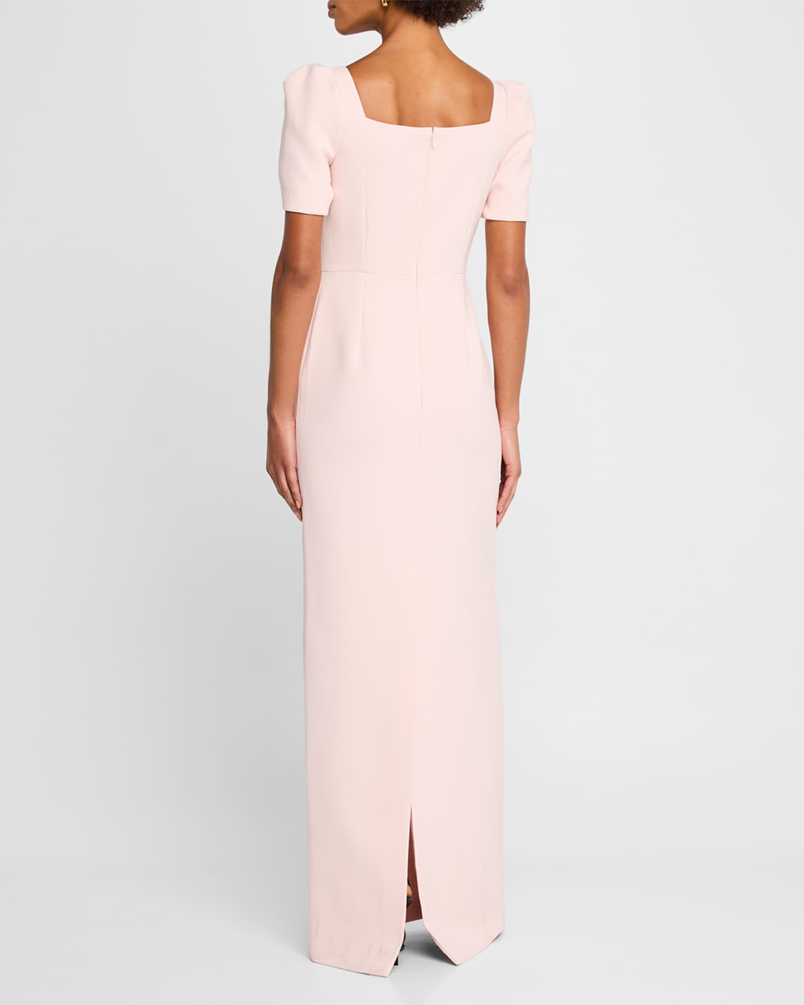Rickie Freeman for Teri Jon Floral Applique Crepe Column Gown | Neiman ...