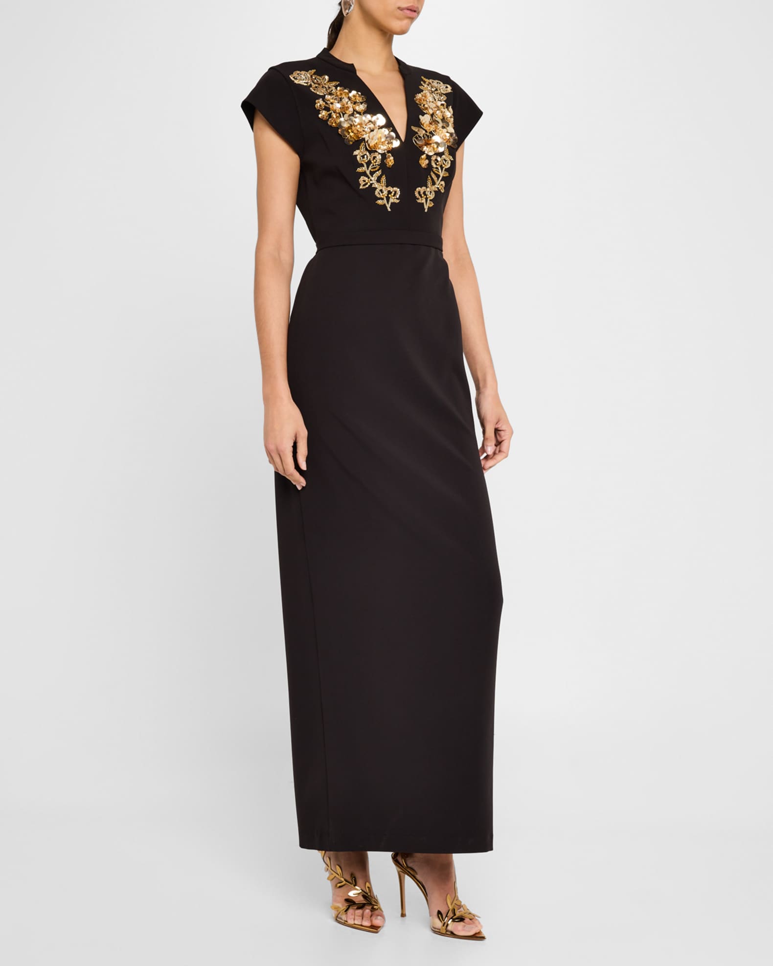 Sachin & Babi Hudson Bead & Sequin Embellished Column Gown | Neiman Marcus