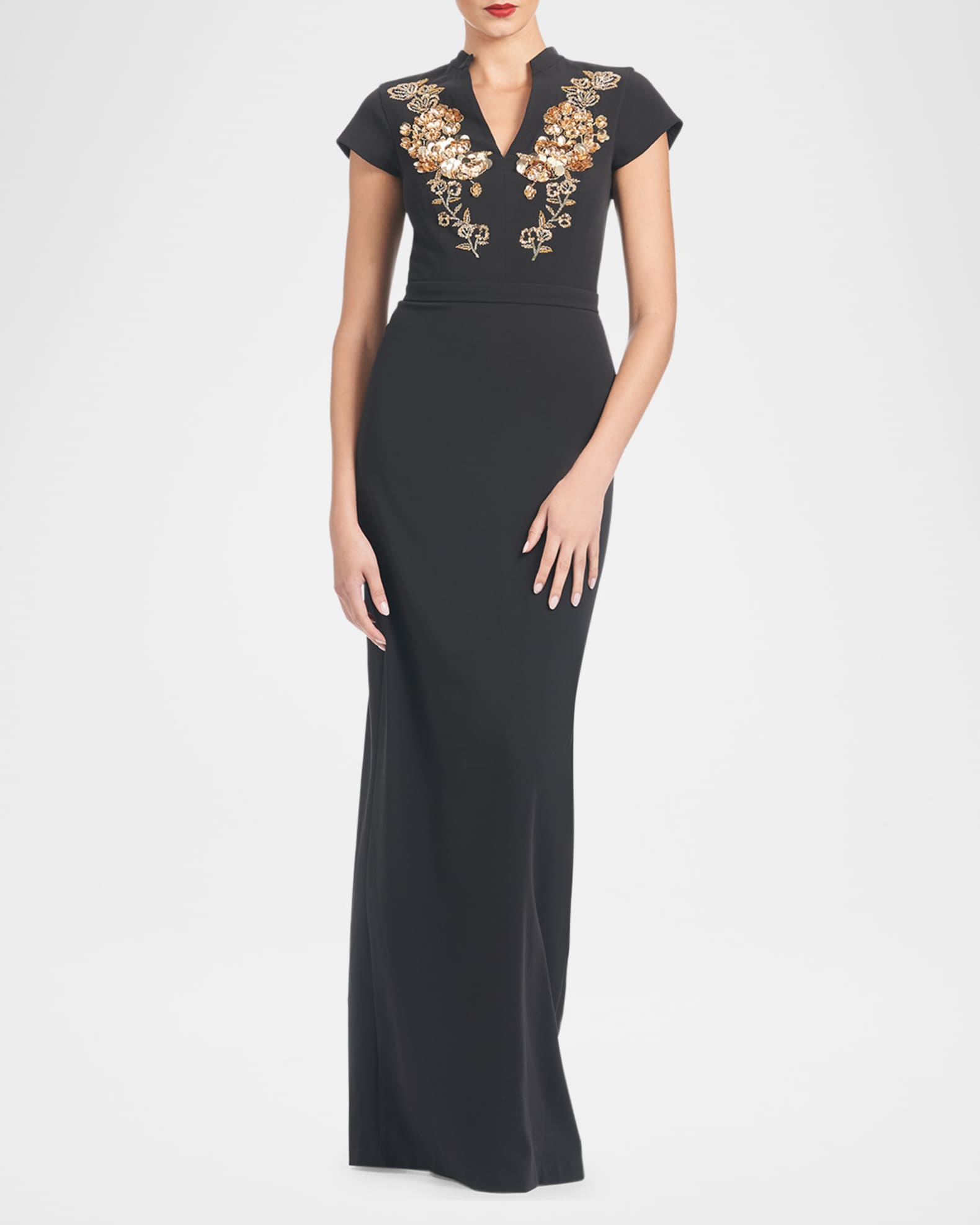 Sachin & Babi Hudson Bead & Sequin Embellished Column Gown | Neiman Marcus