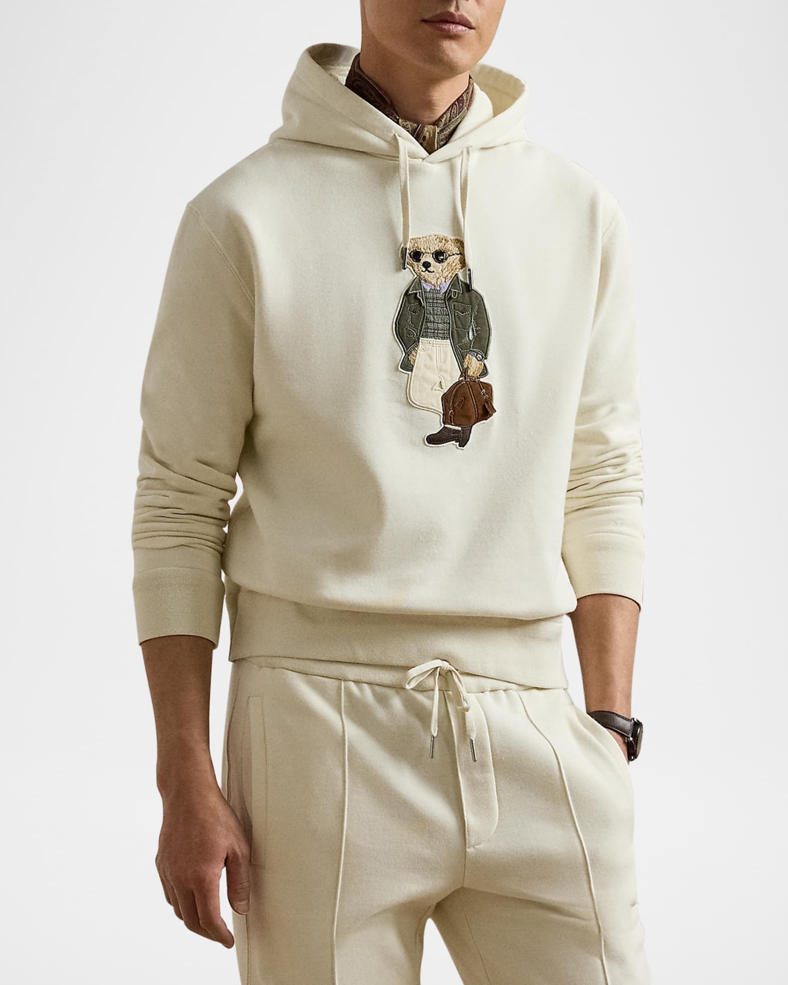 Ralph Lauren Purple Label Men's Polo Bear Fleece Hoodie | Neiman Marcus