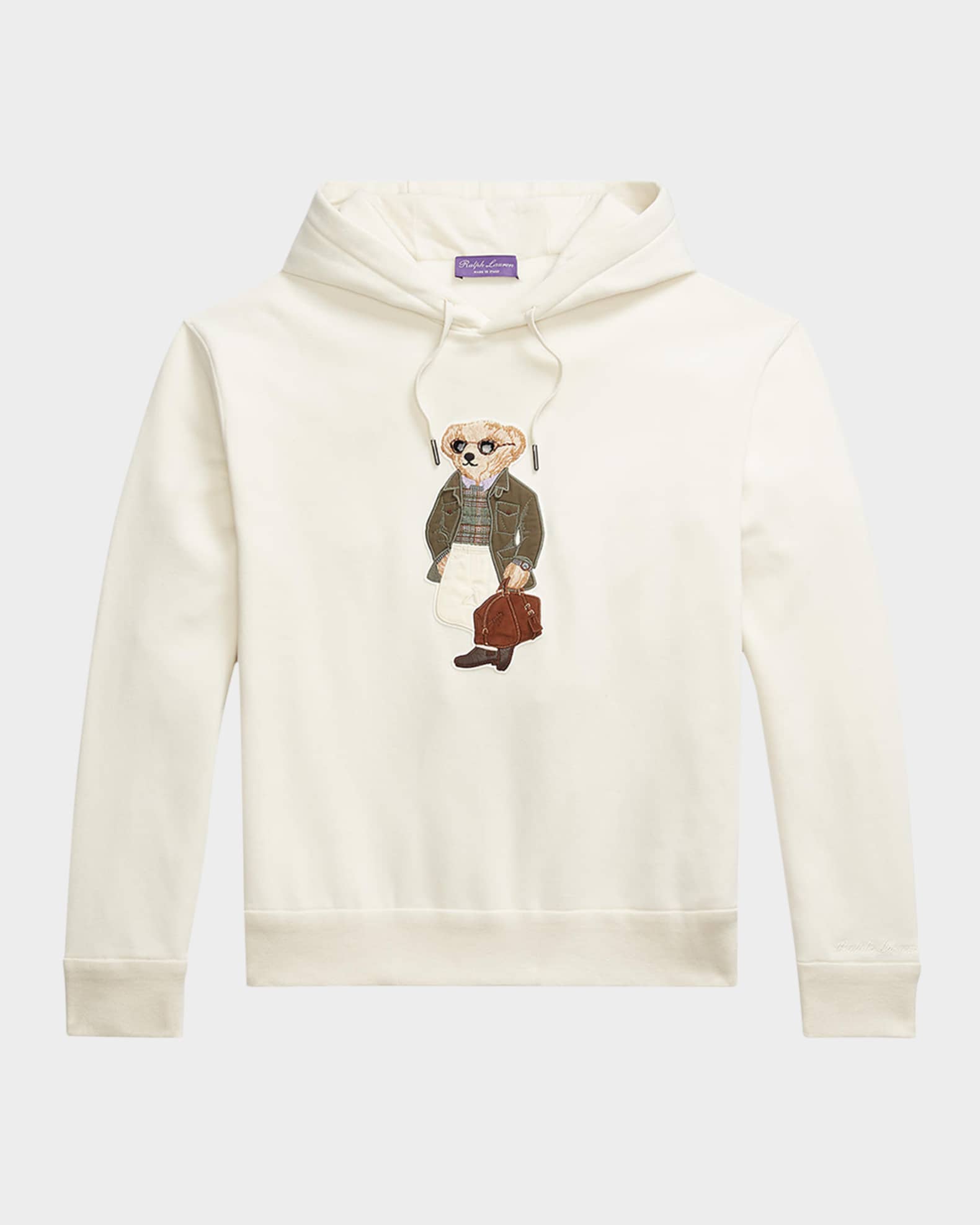 Ralph Lauren Purple Label Men's Polo Bear Fleece Hoodie | Neiman Marcus