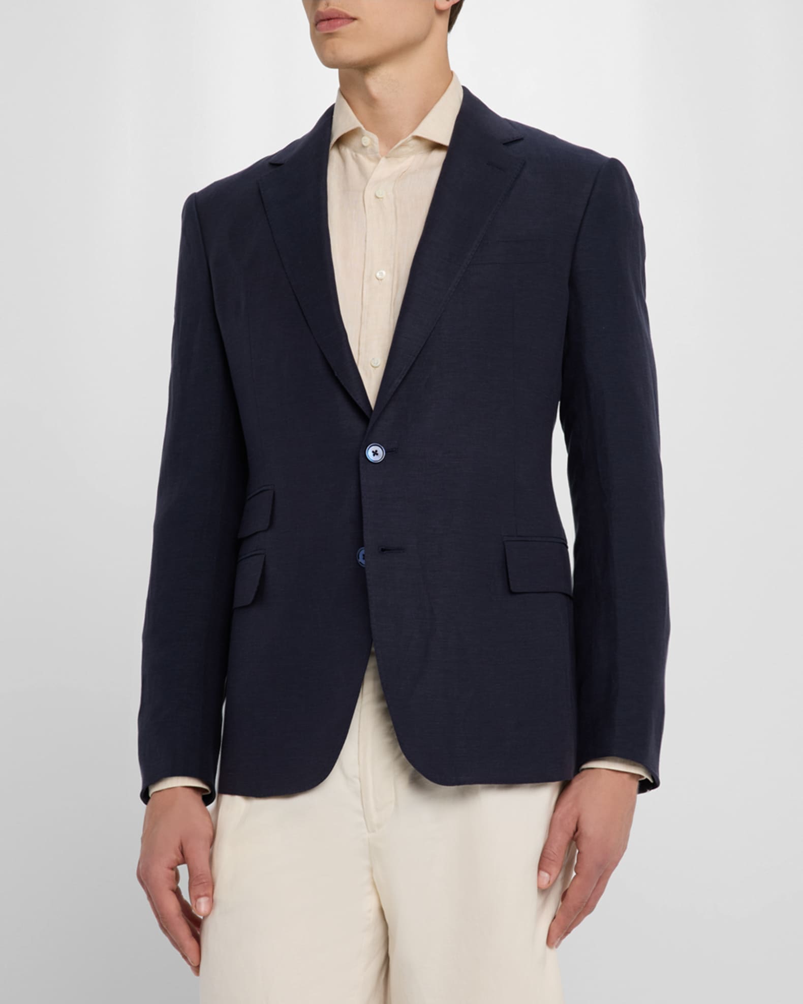 Ralph Lauren Purple Label Kent Hand-Tailored Silk-Linen Jacket | Neiman ...