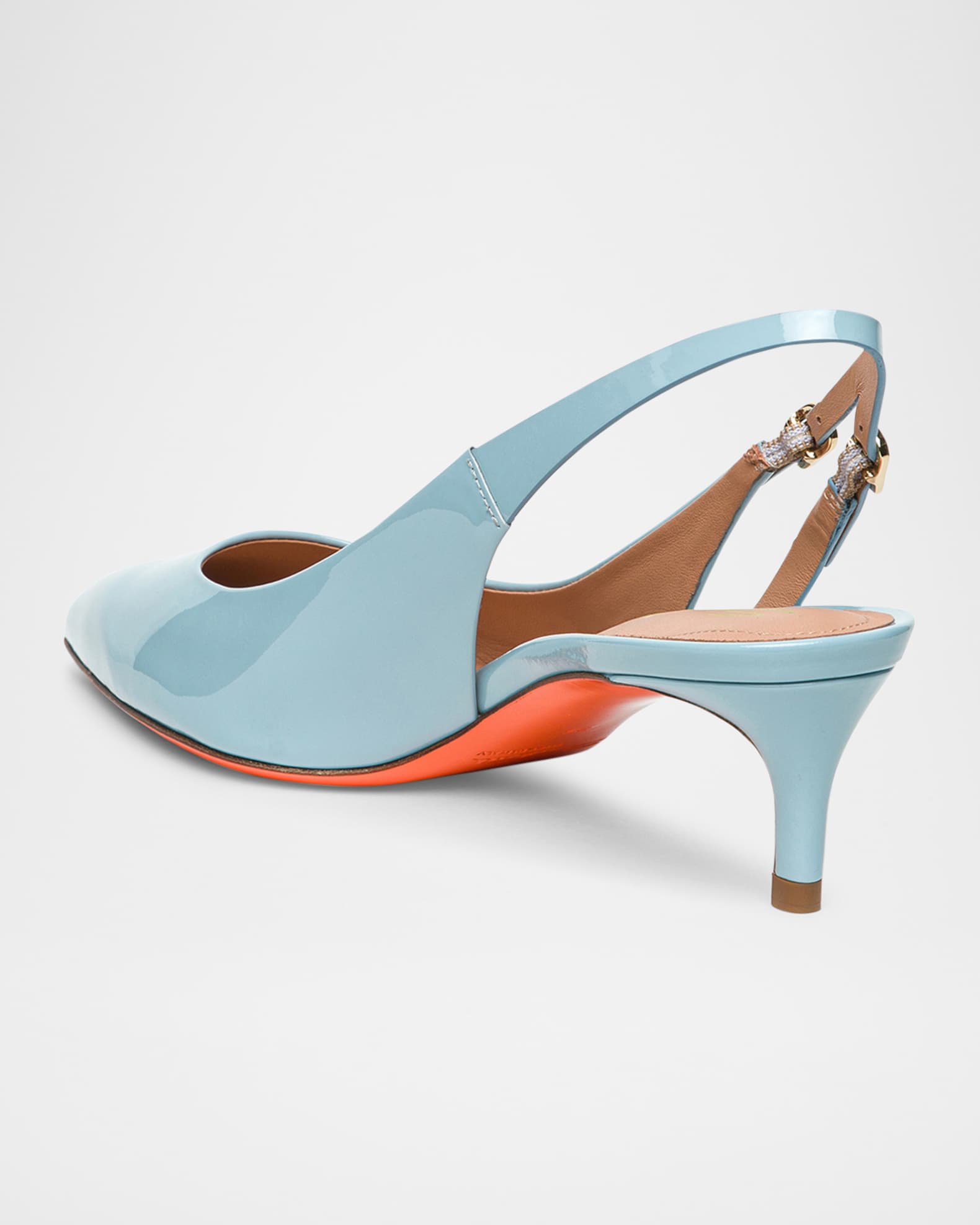 Santoni Audrey Patent Kitten Slingback Pumps | Neiman Marcus