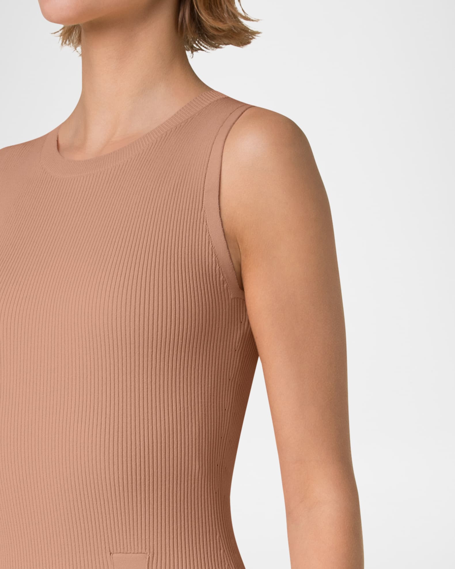 Akris Sleeveless Ribbed Stretch Crepe Tube Dress | Neiman Marcus