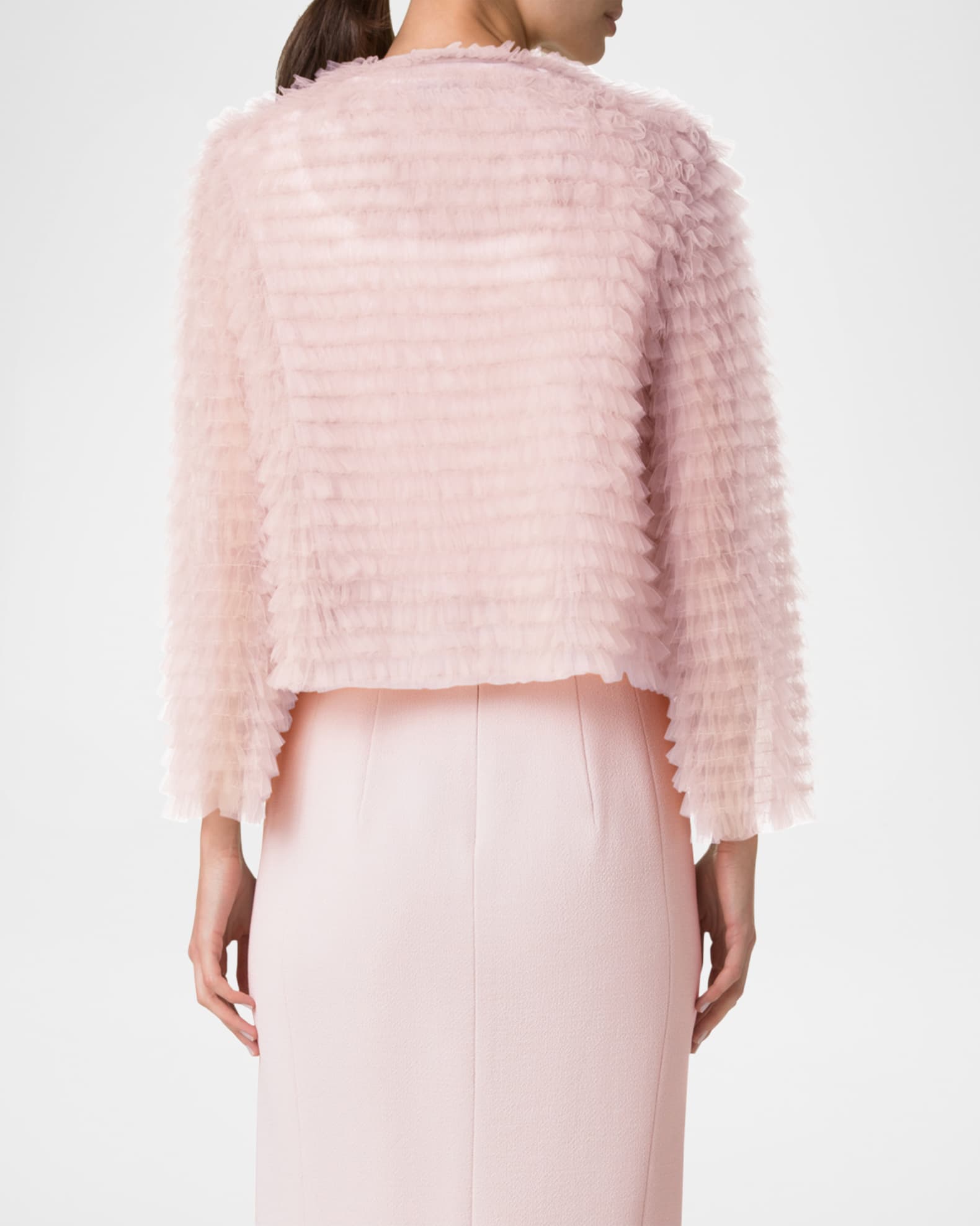 Akris Alida Ruffle Tulle Jacket | Neiman Marcus