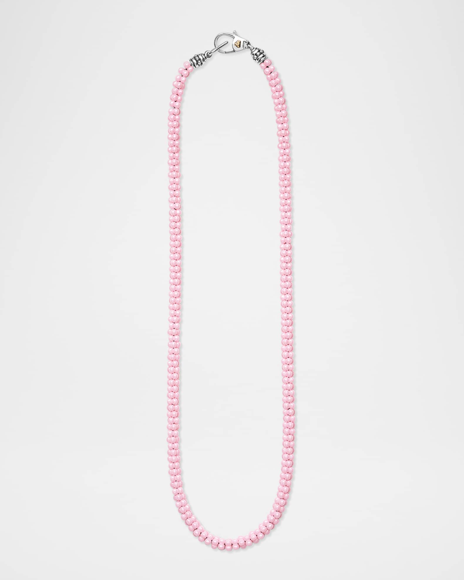 LAGOS Sterling Silver Pink Caviar Ceramic Rope Necklace, 5mm | Neiman ...