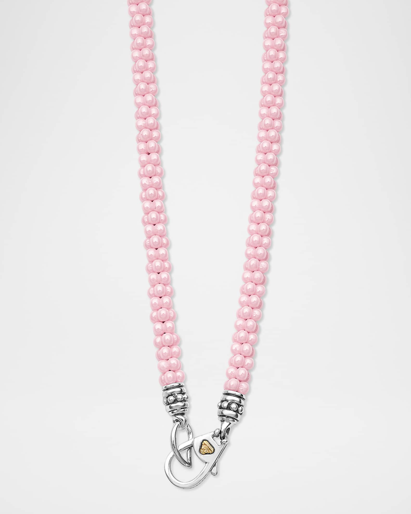 LAGOS Sterling Silver Pink Caviar Ceramic Rope Necklace, 5mm | Neiman ...
