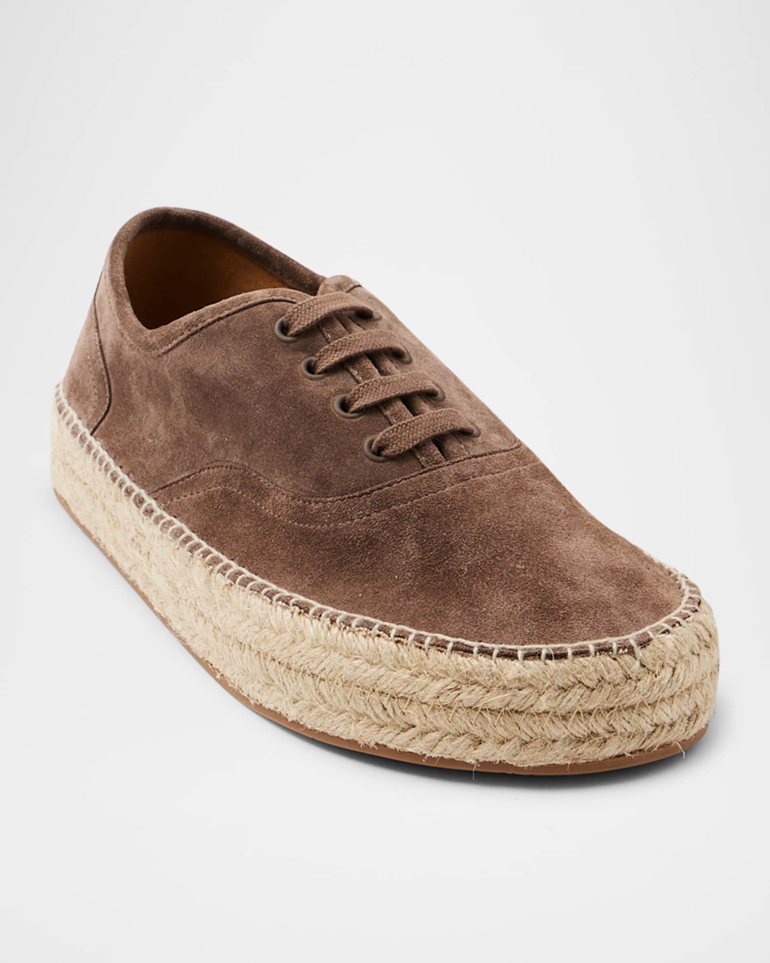 JW Anderson Men's Suede Lace-Up Espadrilles | Neiman Marcus