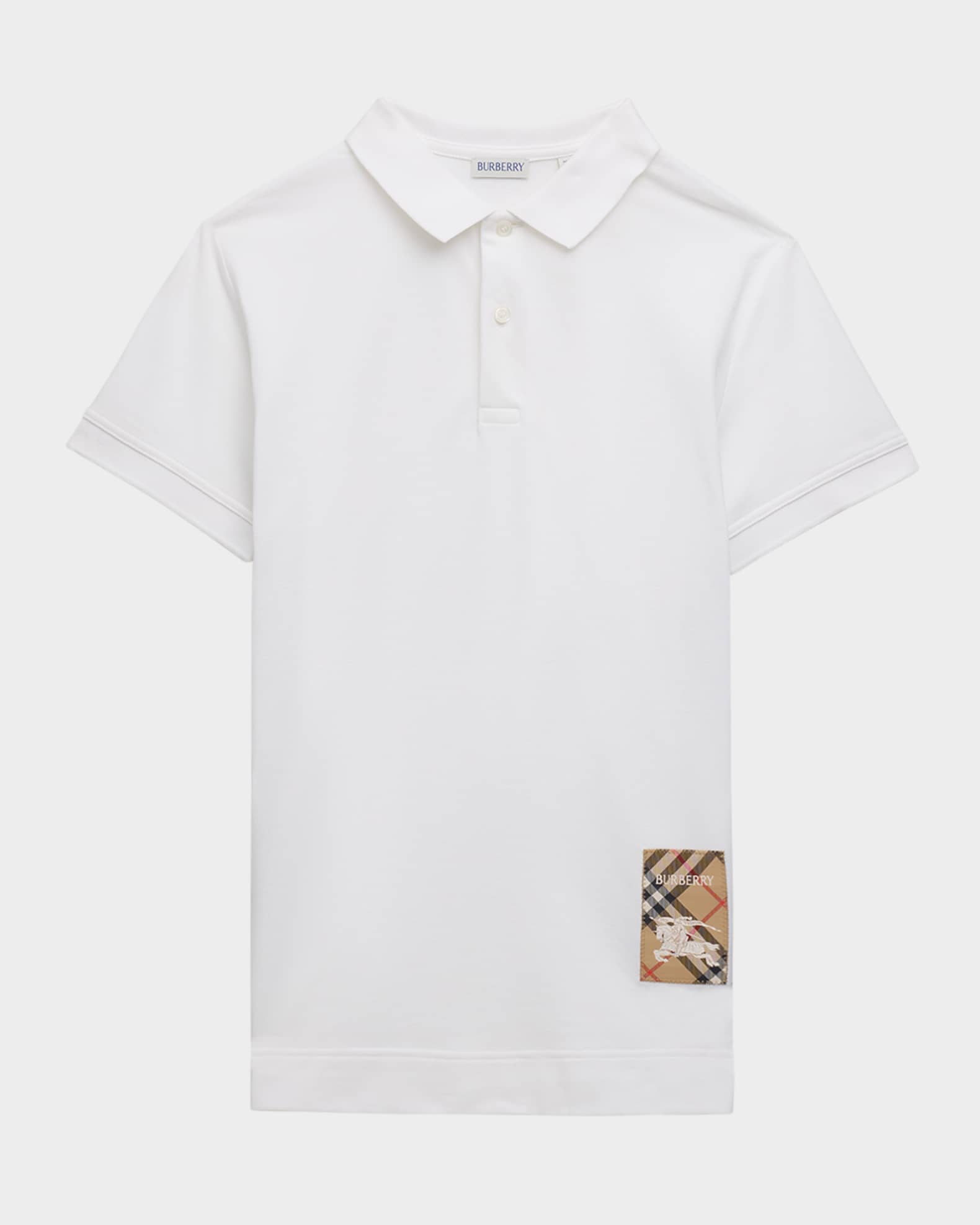 Burberry Boy's Johane EKD Logo-Patch Polo Shirt, Size 4-14 | Neiman Marcus
