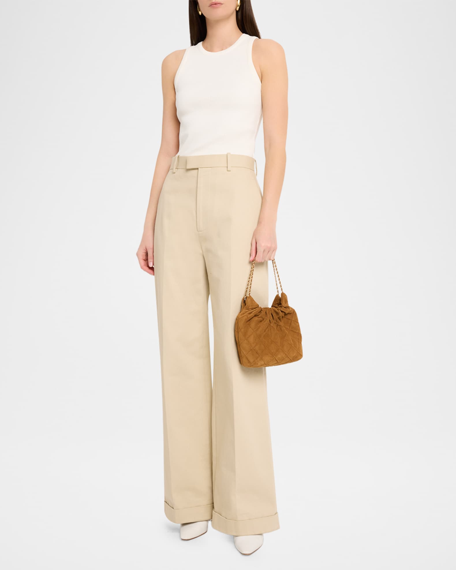 Tory Burch Fleming Mini Suede Crossbody Bag | Neiman Marcus