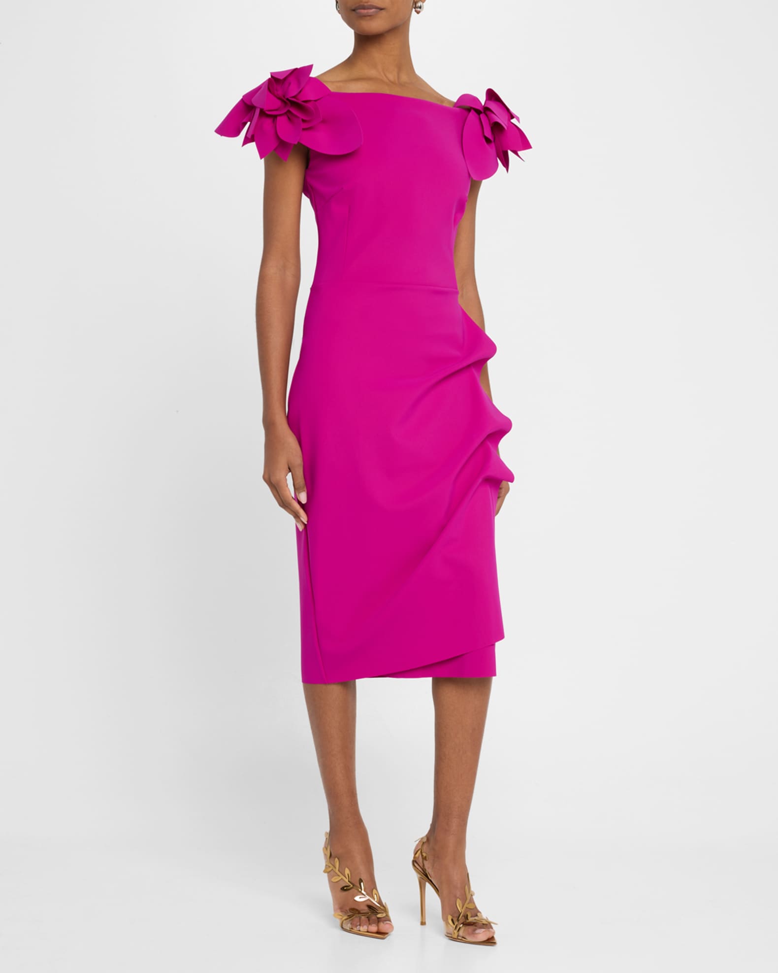 Chiara Boni La Petite Robe Gosiana Off-Shoulder Ruffle Midi Sheath ...